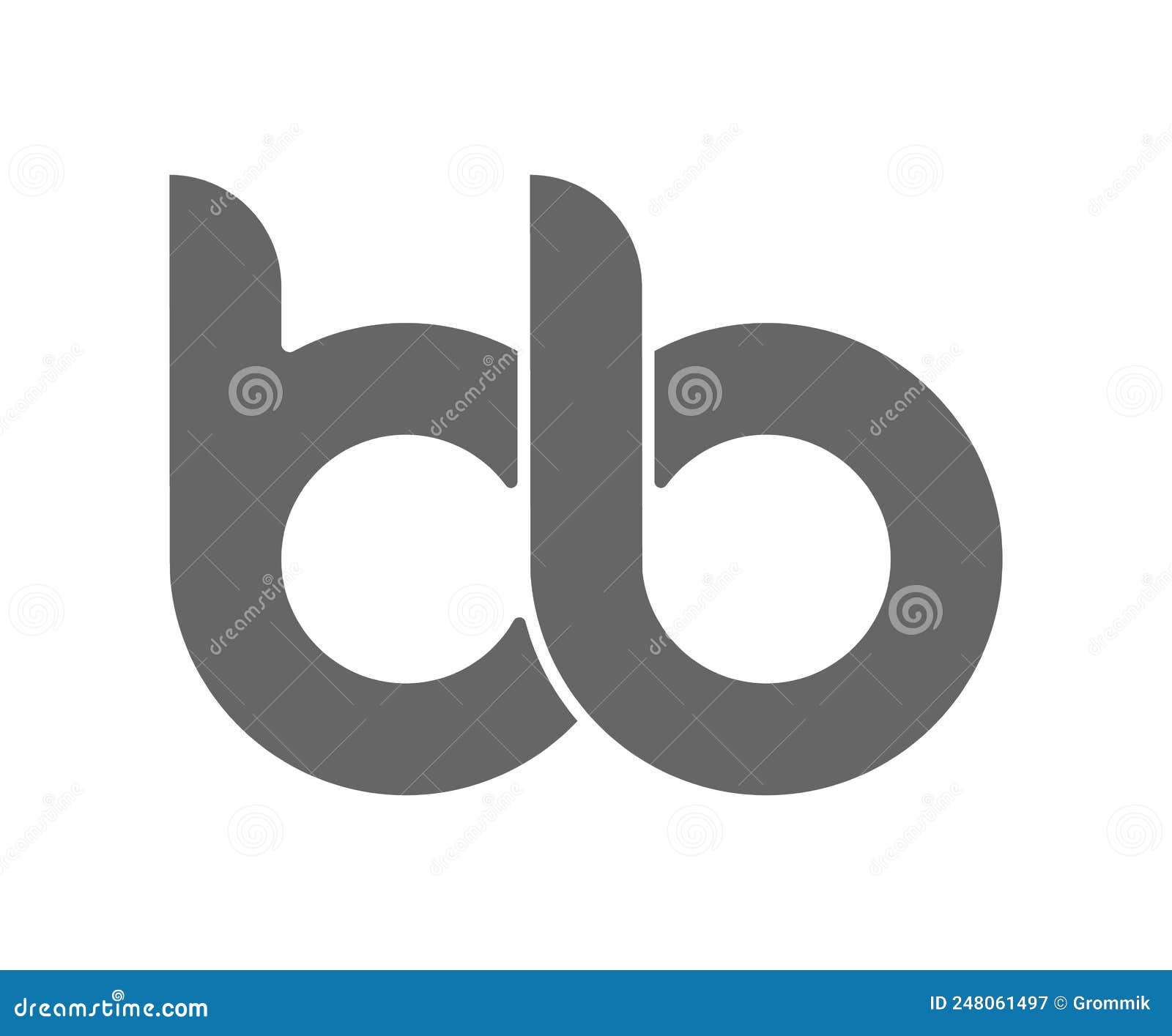Circular Combination of Lowercase Letters B and B. Design for a ...