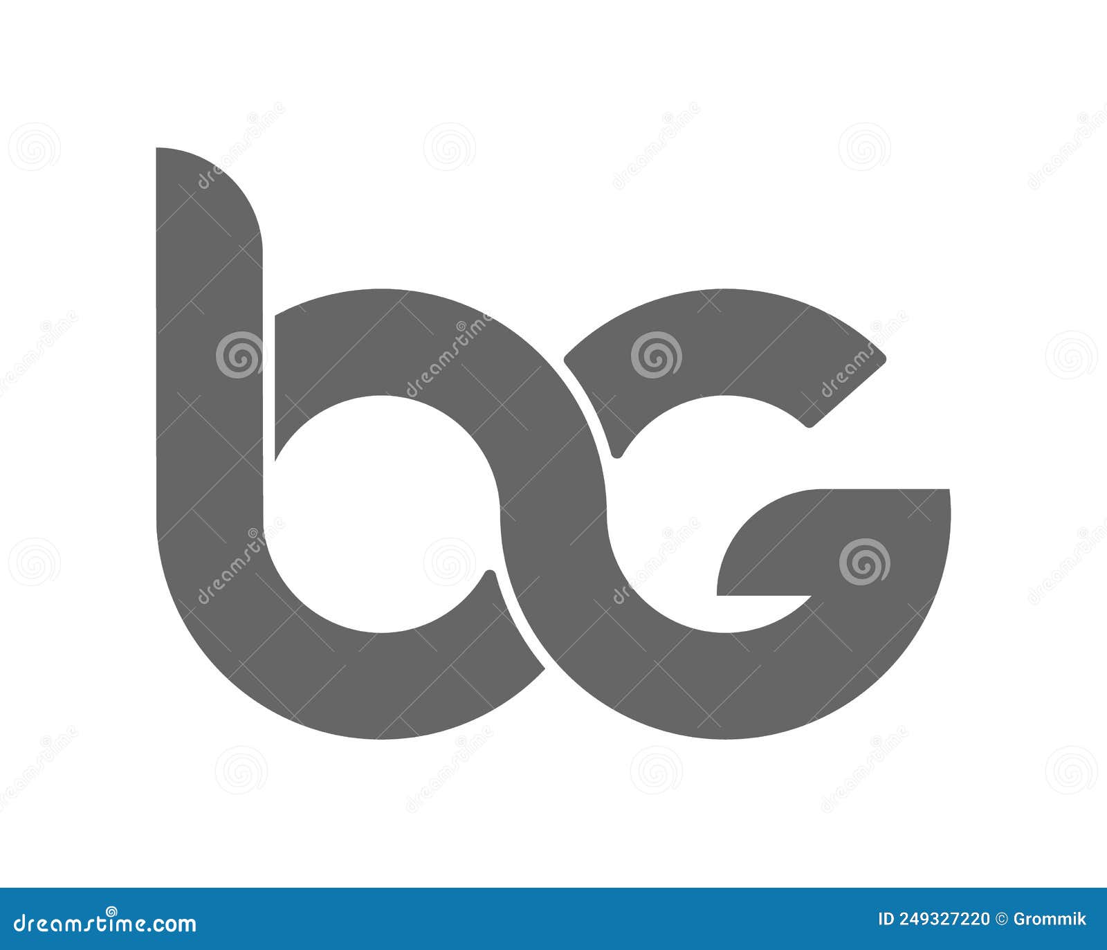 Circular Combination of Lowercase Letters B and G. Design for a ...