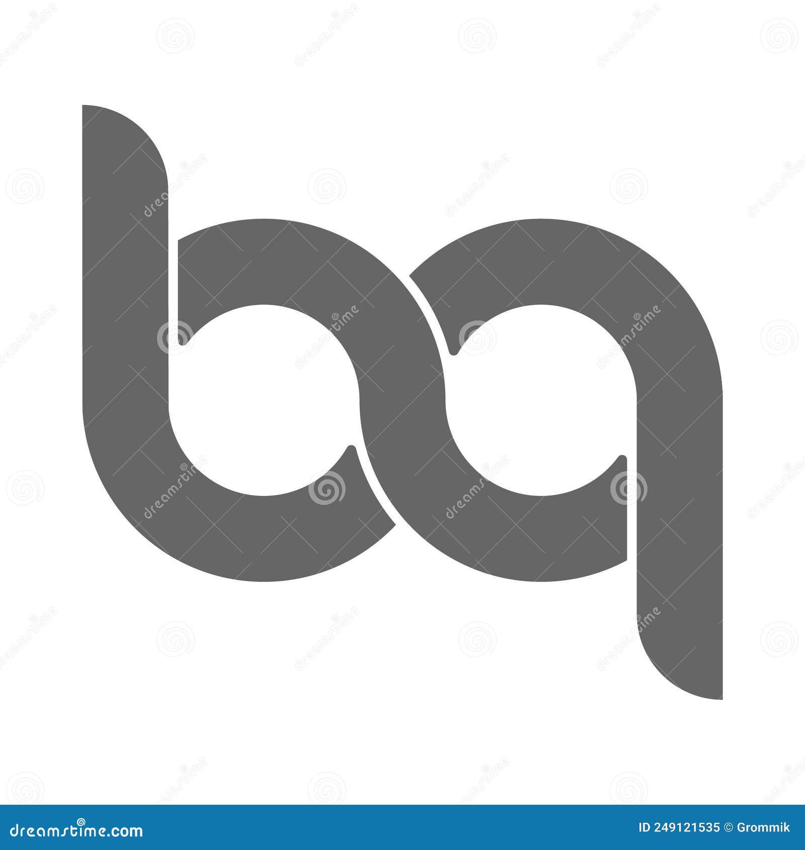 Circular Combination of Lowercase Letters B and Q. Design for a ...