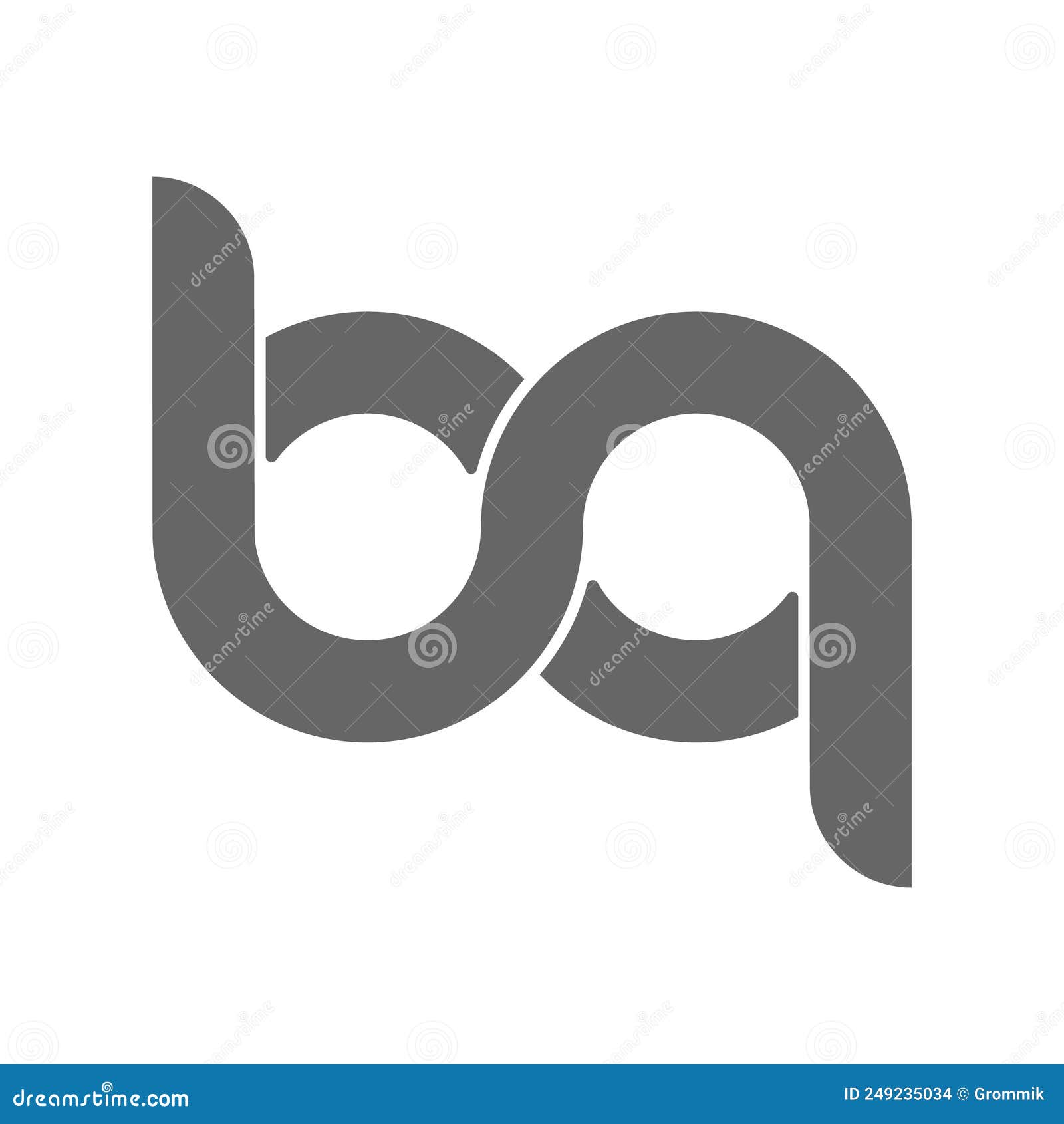 Circular Combination of Lowercase Letters B and Q. Design for a ...