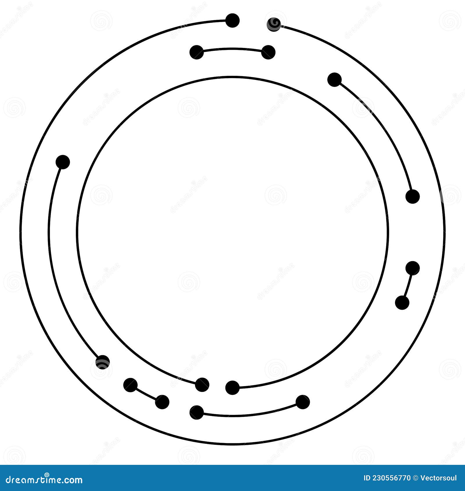 Circular, Concentric Lines, Segmented Circles With Nodes, Nodal Points ...