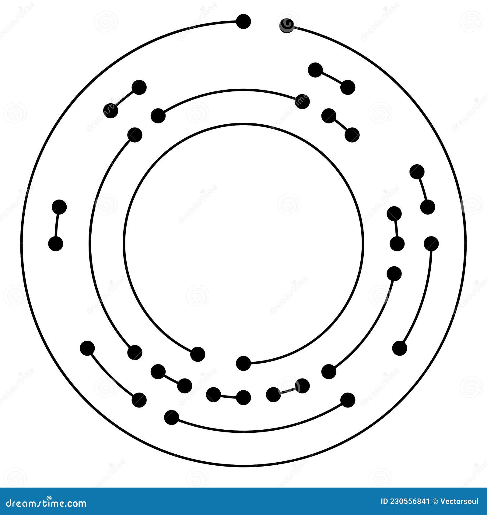 Circular, Concentric Lines, Segmented Circles with Nodes, Nodal Points ...