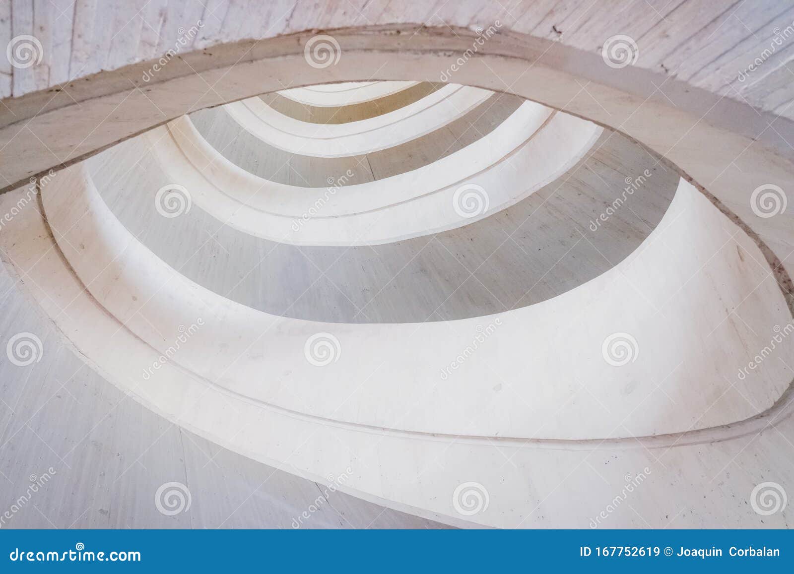 Circular Concrete Construction, Abstract Geometry Background of Light ...
