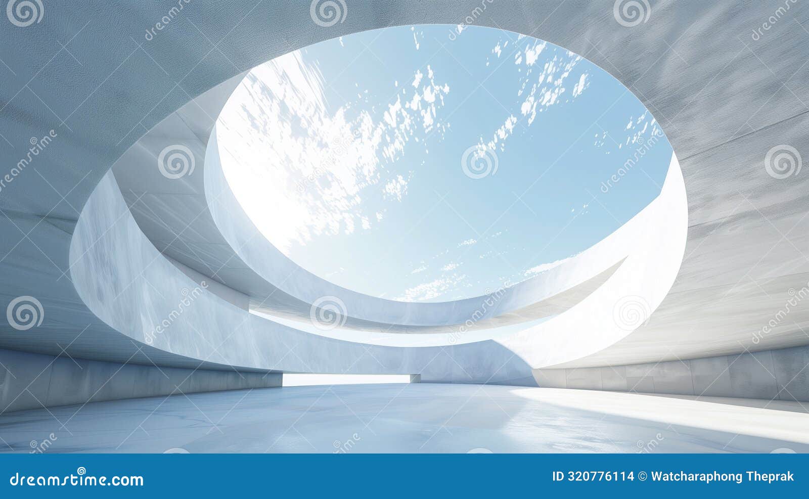 Circular Concrete Dome with a Blue Sky Visible through the Opening ...