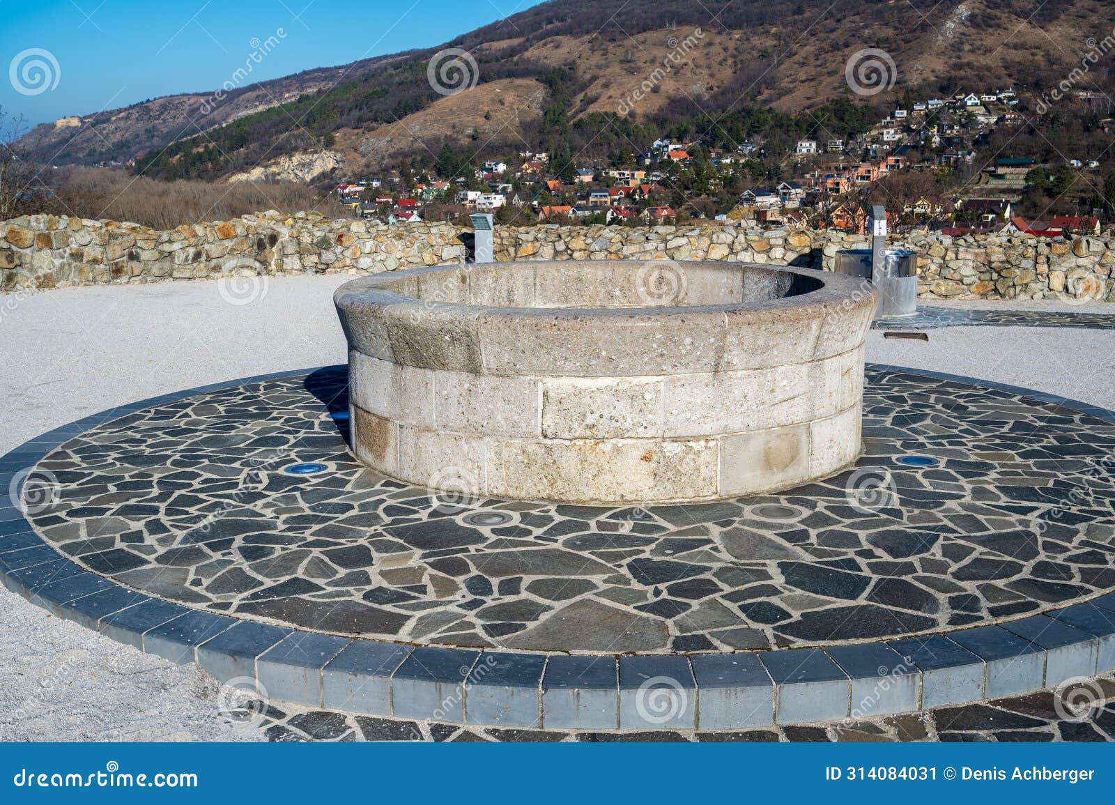 Circular Concrete Historic Well in the Courtyard Stock Image - Image of ...