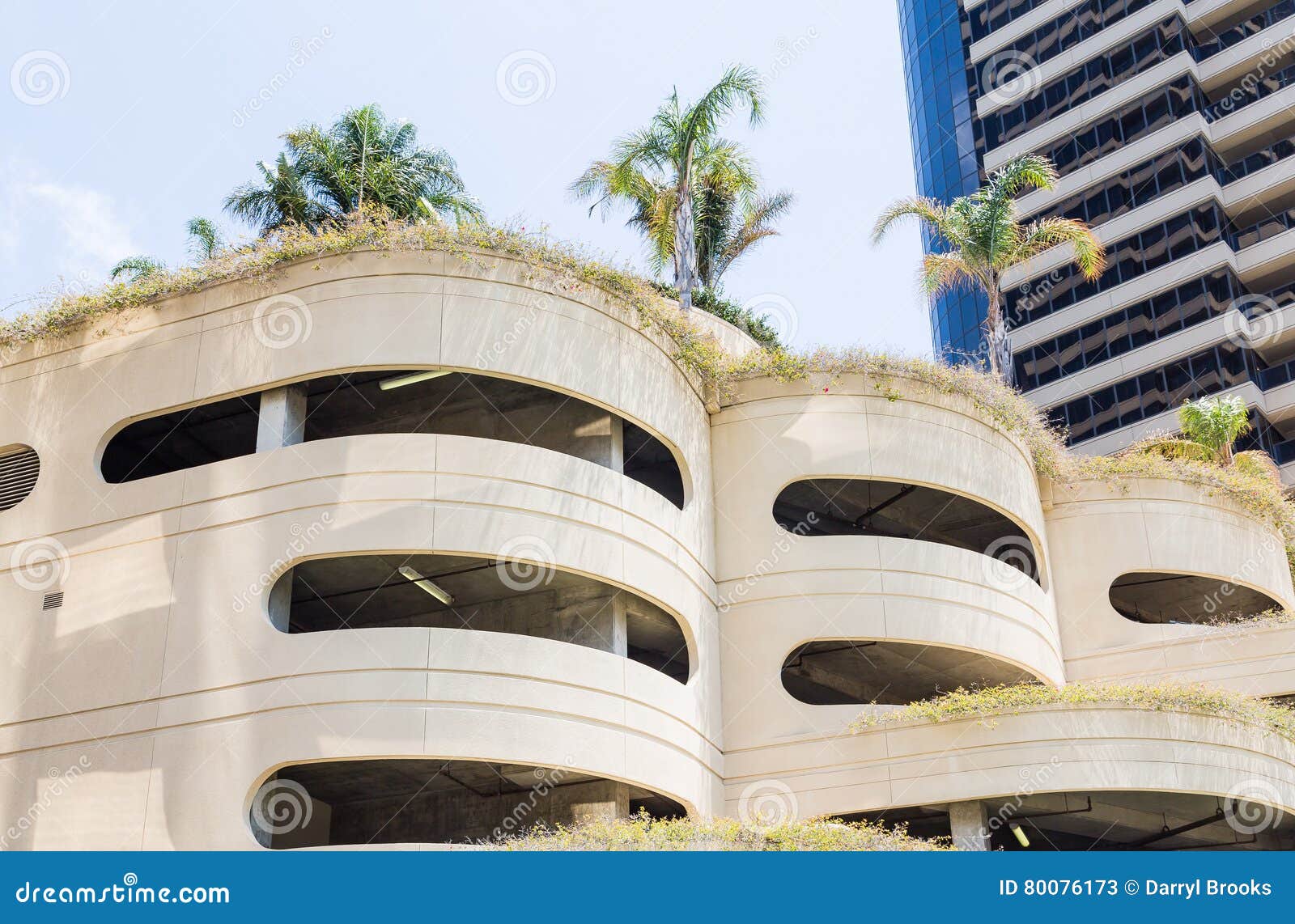 Circular Concrete Parking Garage in Tropics Stock Image - Image of ...
