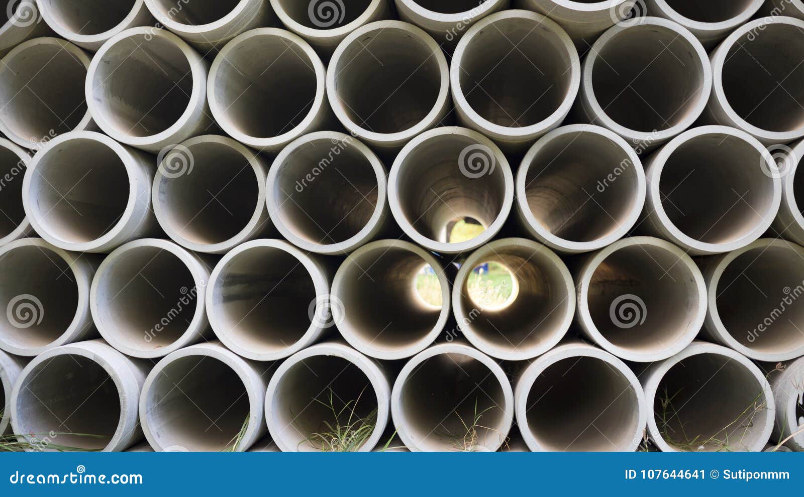 Circular Concrete Pipe for the Construction Stock Image - Image of ...