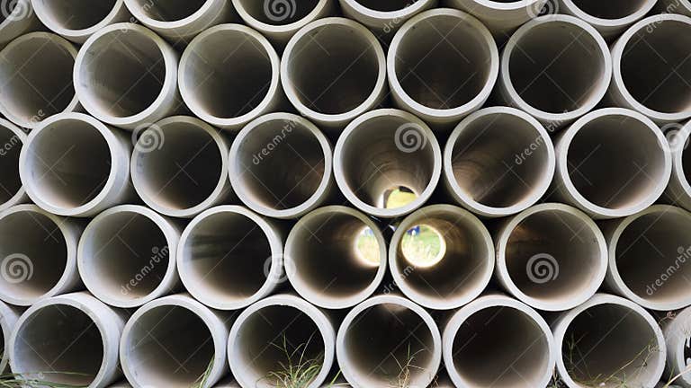 Circular Concrete Pipe for the Construction Stock Image - Image of ...