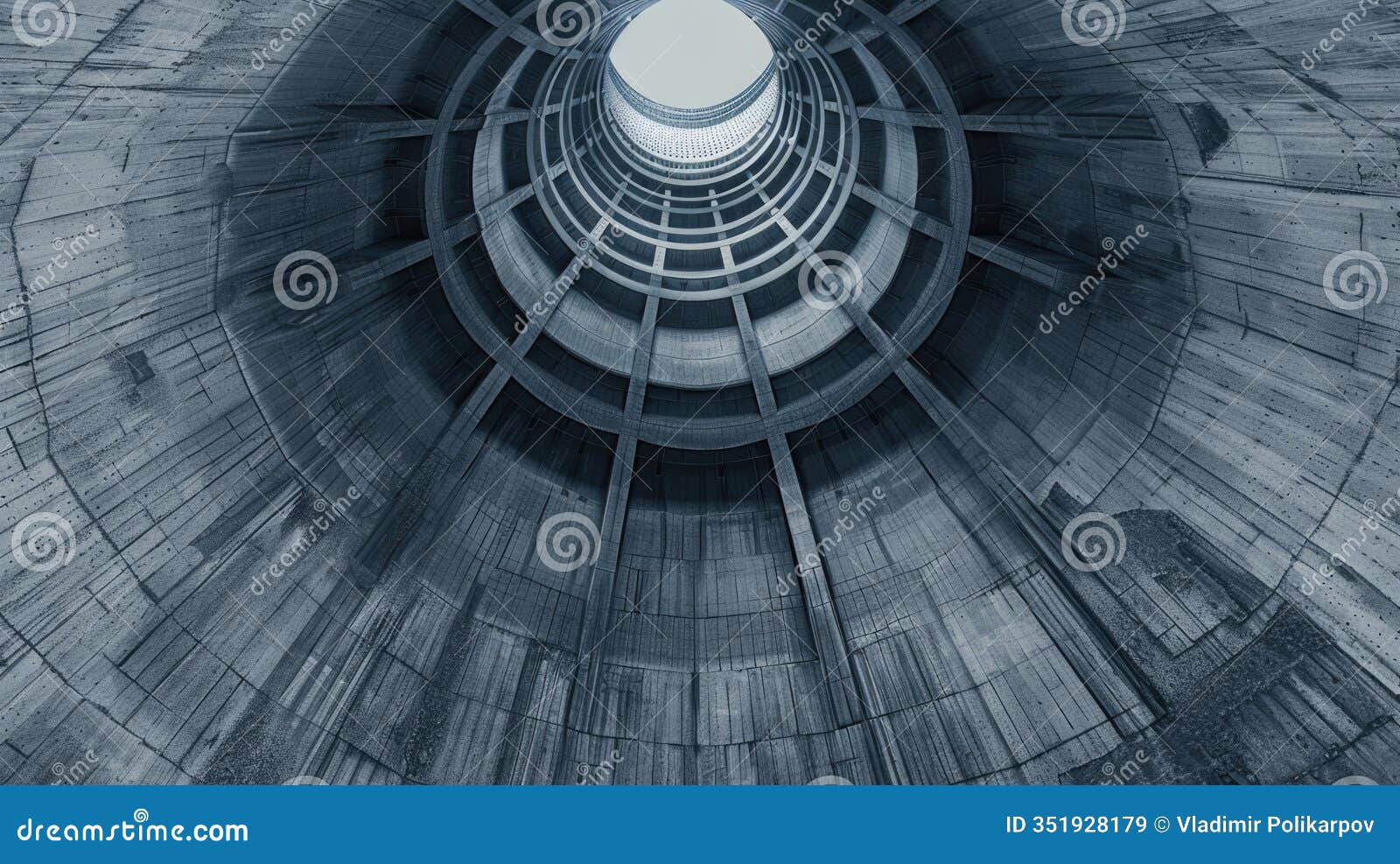 Circular Concrete Structure with a Skylight, Suitable for Architectural ...