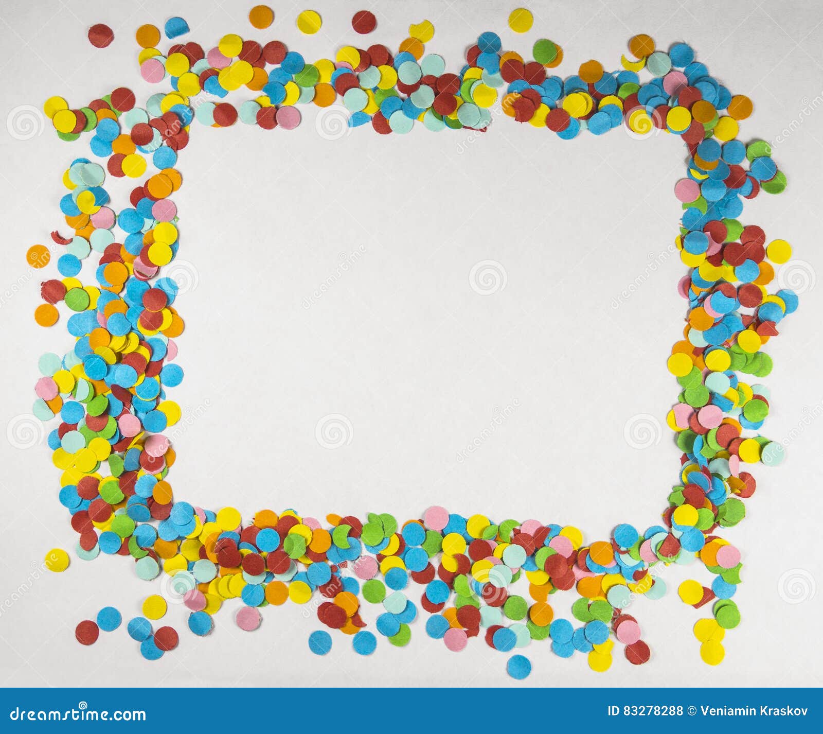 Circular Confetti Frame stock photo. Image of background - 83278288