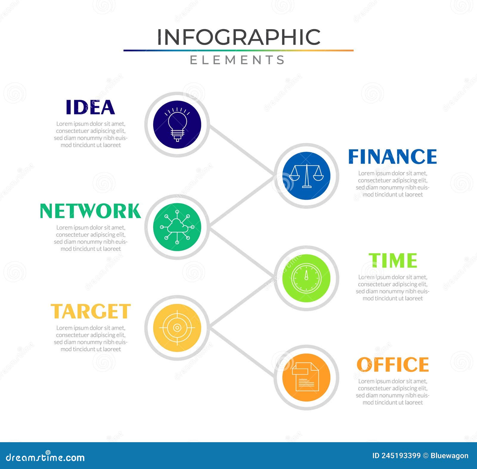 Circular Connect Infographic Design Template Stock Illustration ...
