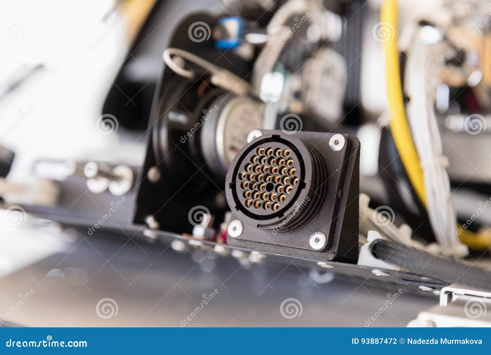 Circular Connector on the Board Stock Photo - Image of internet ...