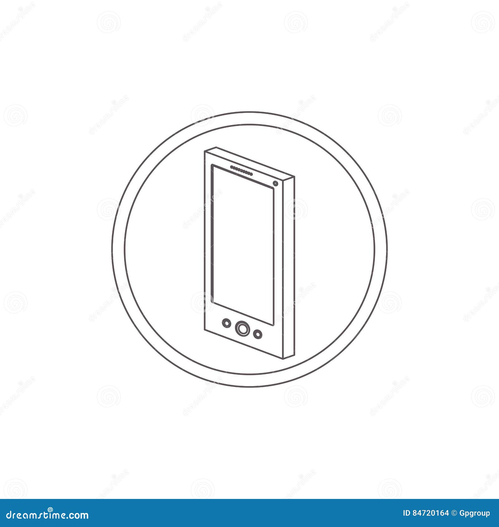 Circular Contour of Silhouette Smartphone Stock Vector - Illustration ...