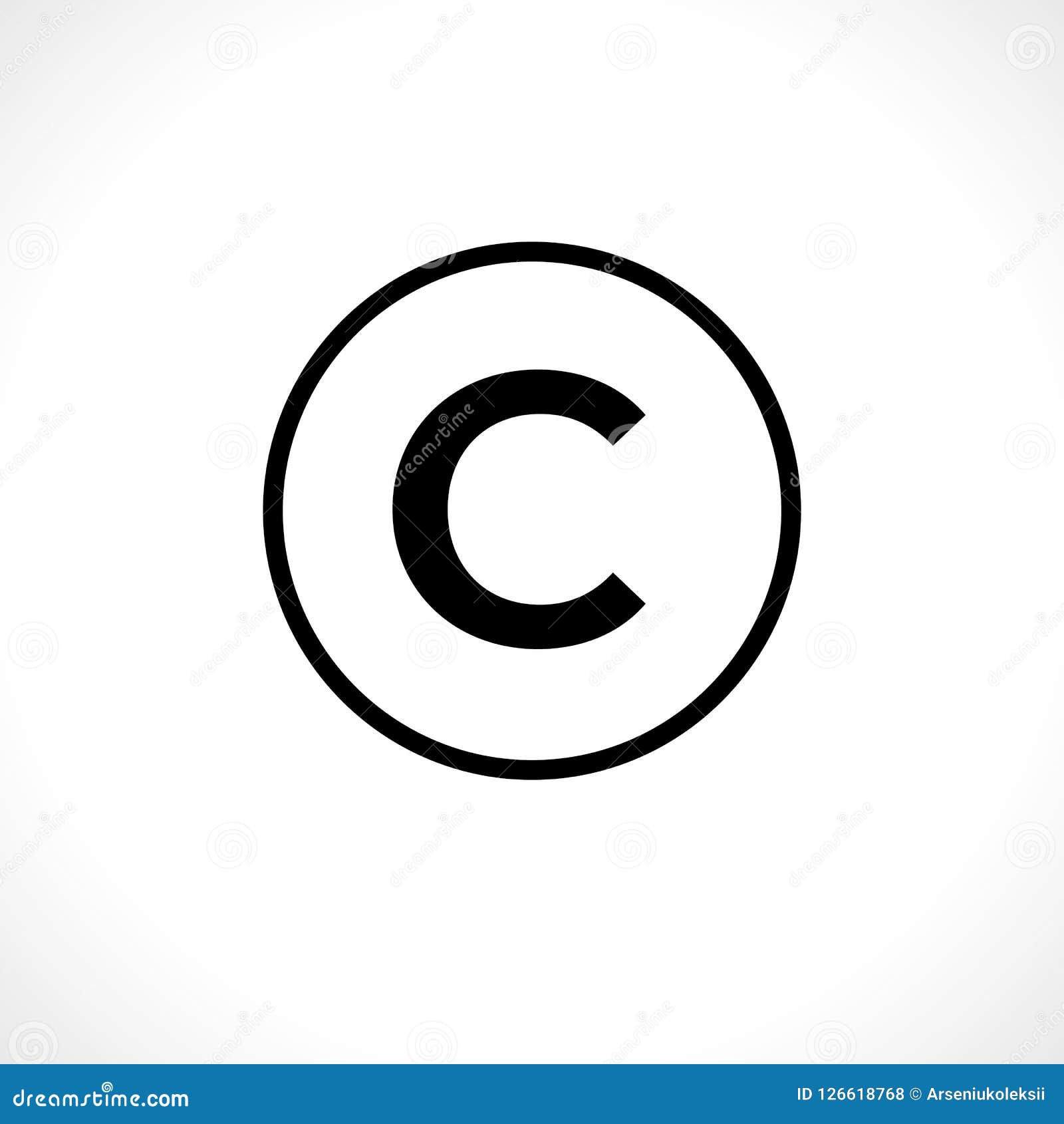 Cet Of Circular Copyright And Trademark Icons. Right Reserved Signs ...