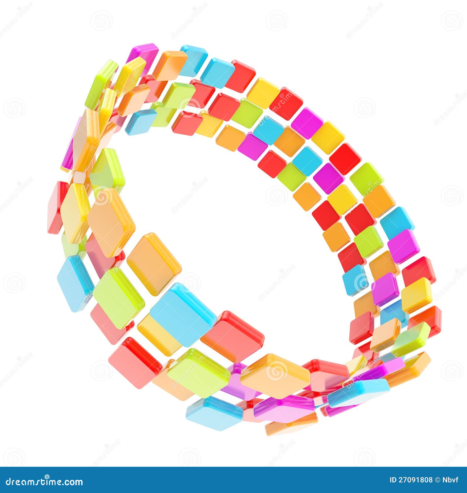 Circular Copyspace Frame Made of Cuboids Stock Illustration ...