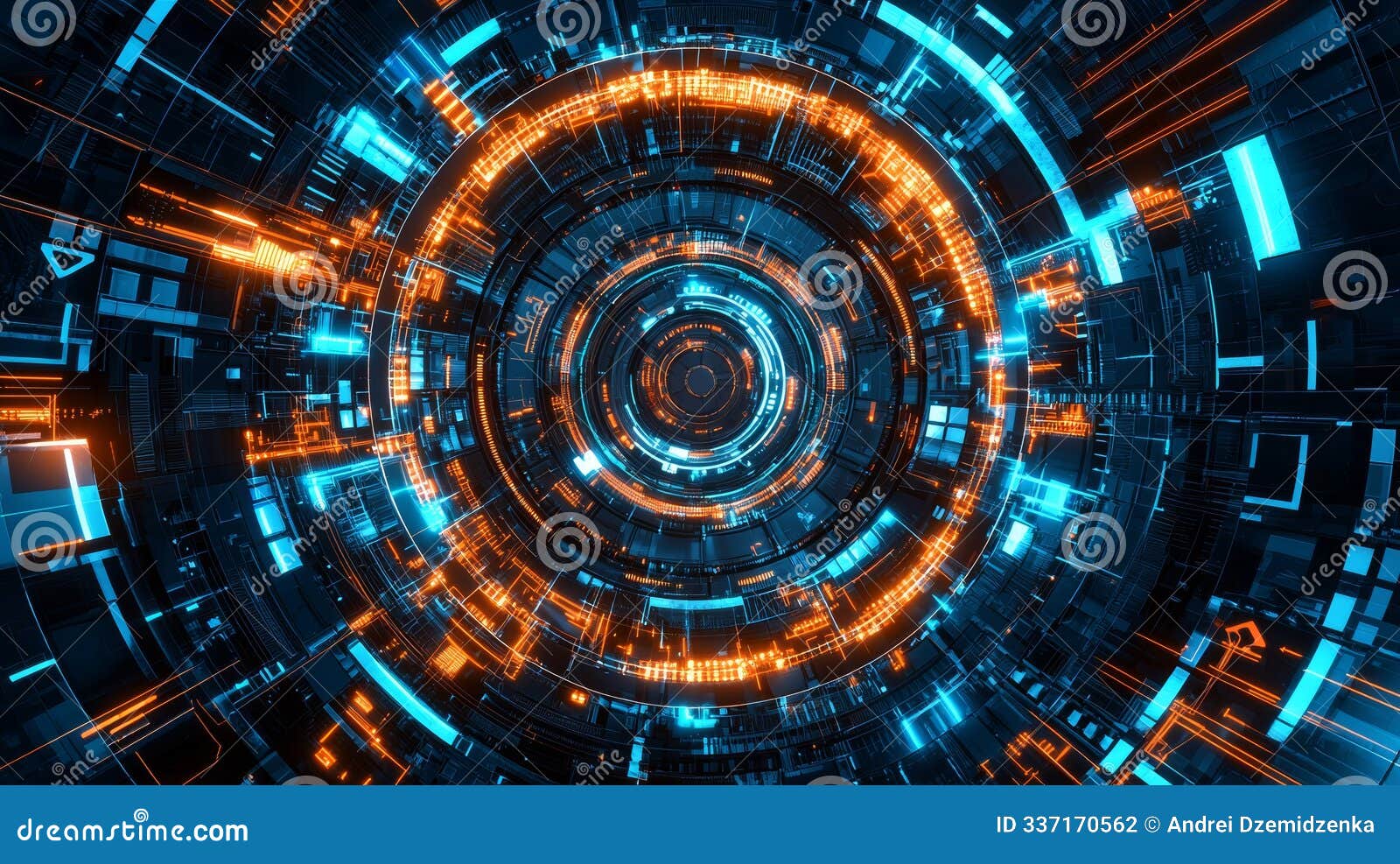 Circular Core, Complex Digital Background. Stock Photo - Image of ...