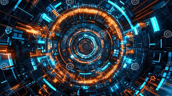 Circular Core, Complex Digital Background. Stock Photo - Image of ...