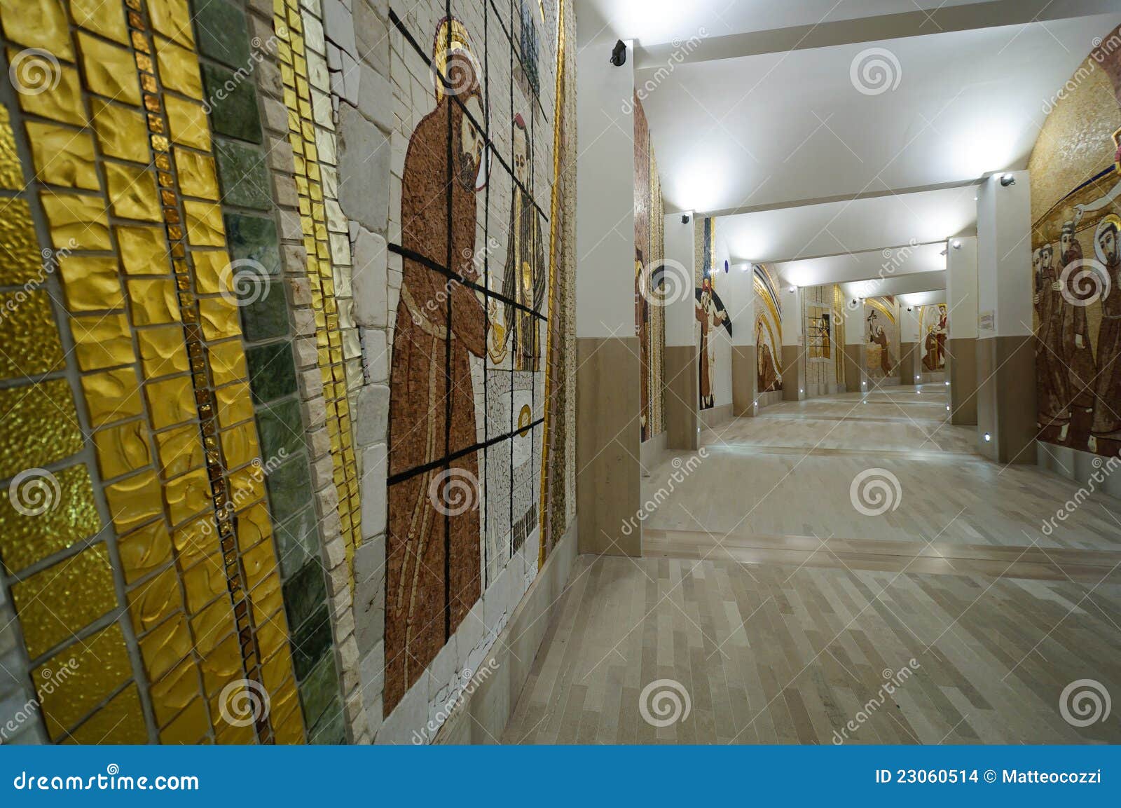 Circular Corridor in the Sanctuary of Saint Pio Stock Photo - Image of ...