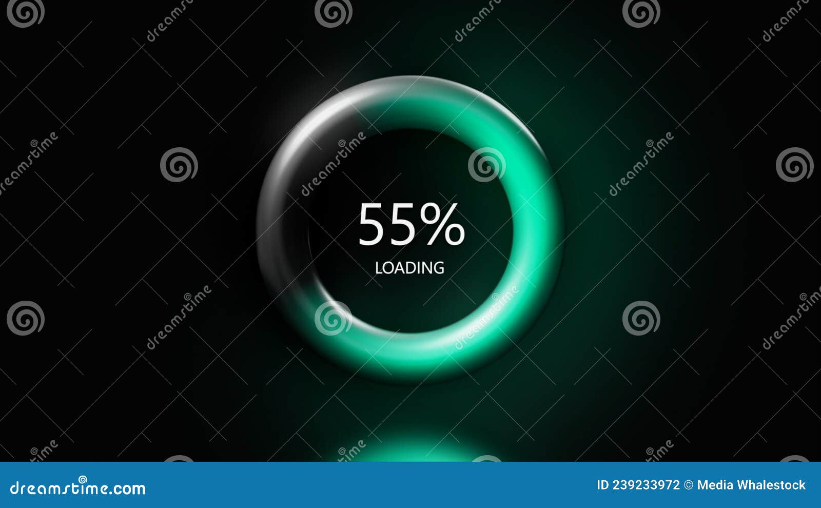 Ring Loading Progress Bar On Light Background. Cartoon Vector ...