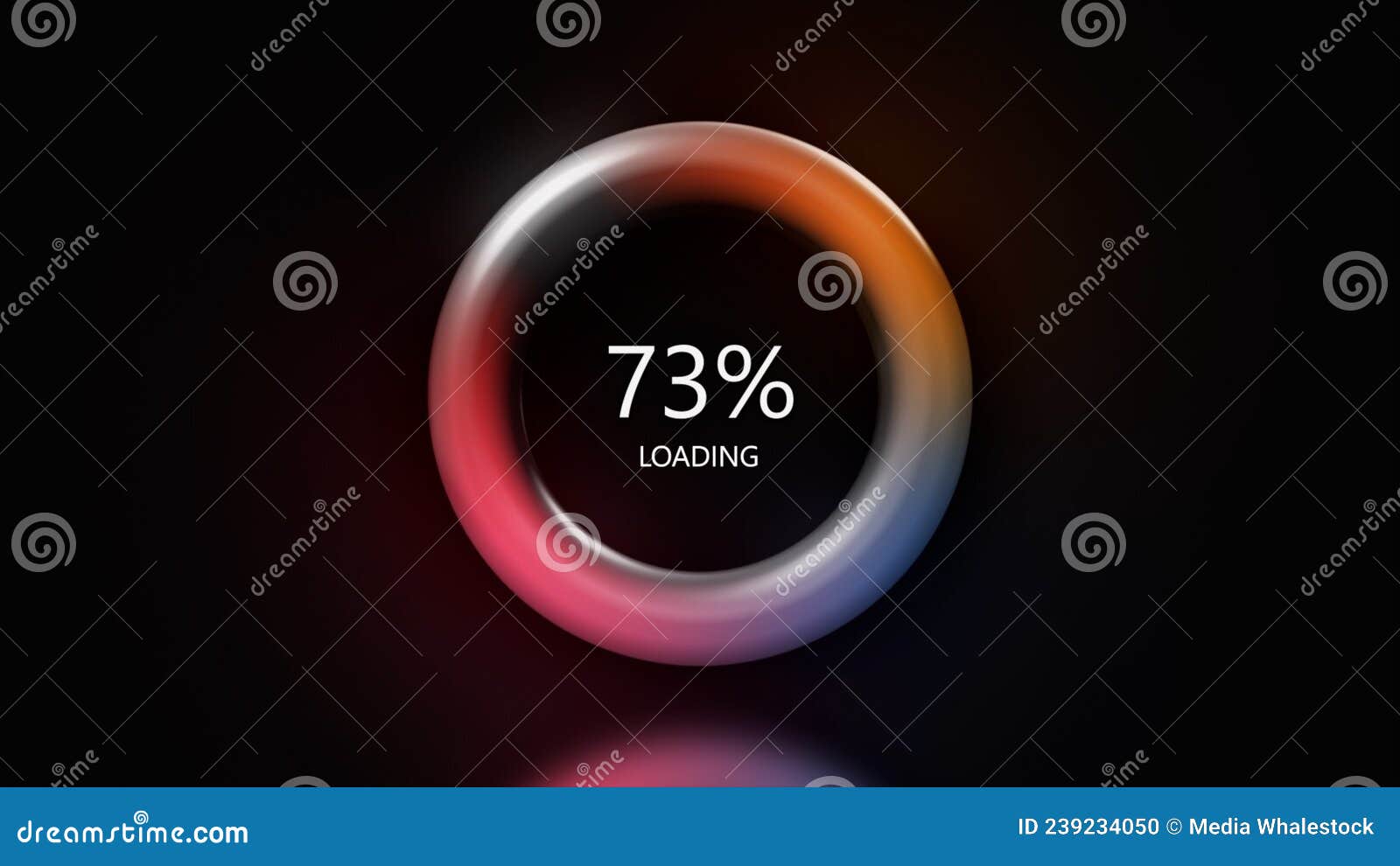 Ring Loading Progress Bar On Light Background. Cartoon Vector ...