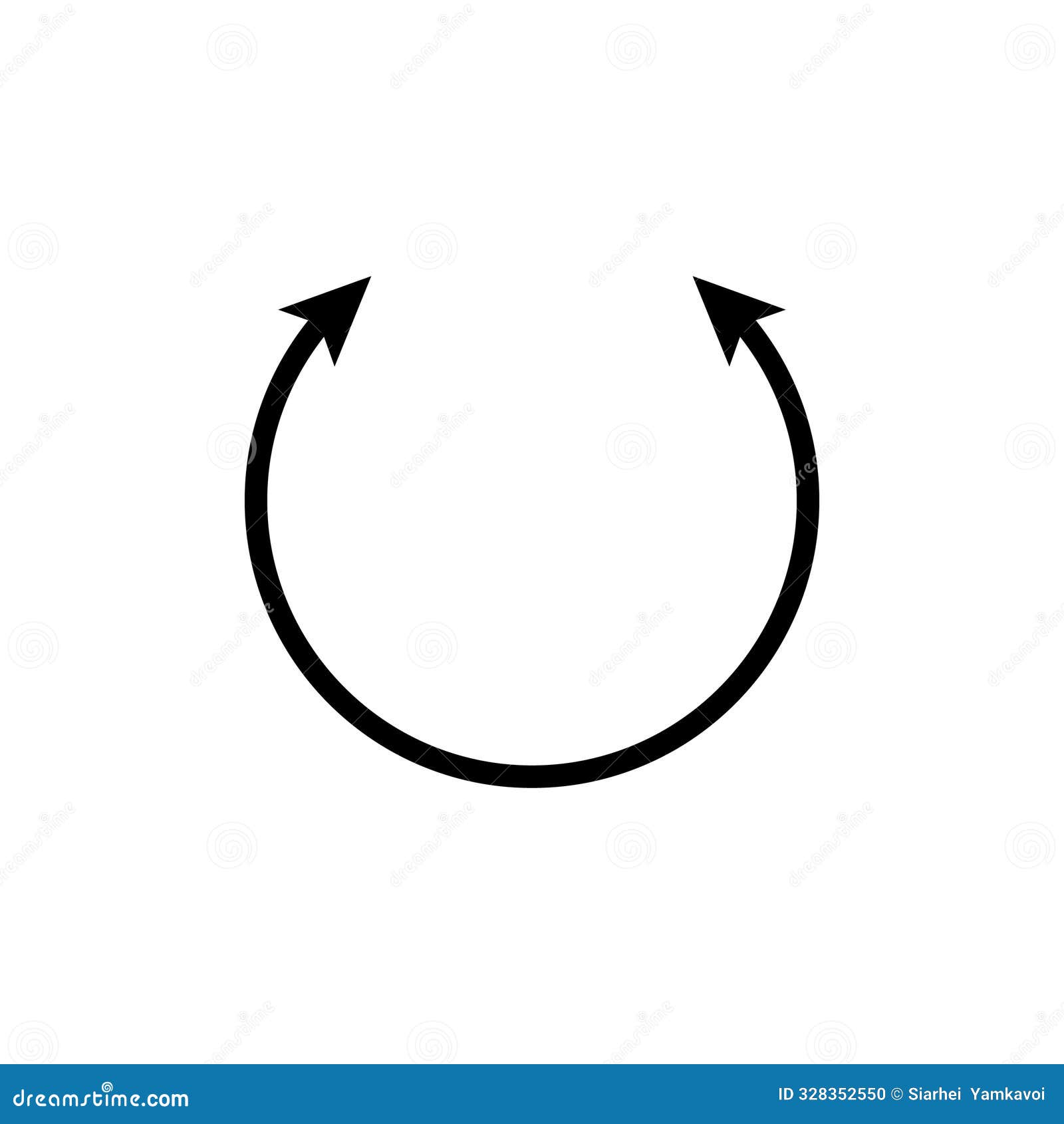 Circular Curved Thin Long Double Ended Arrow in the Shape of a Circle ...