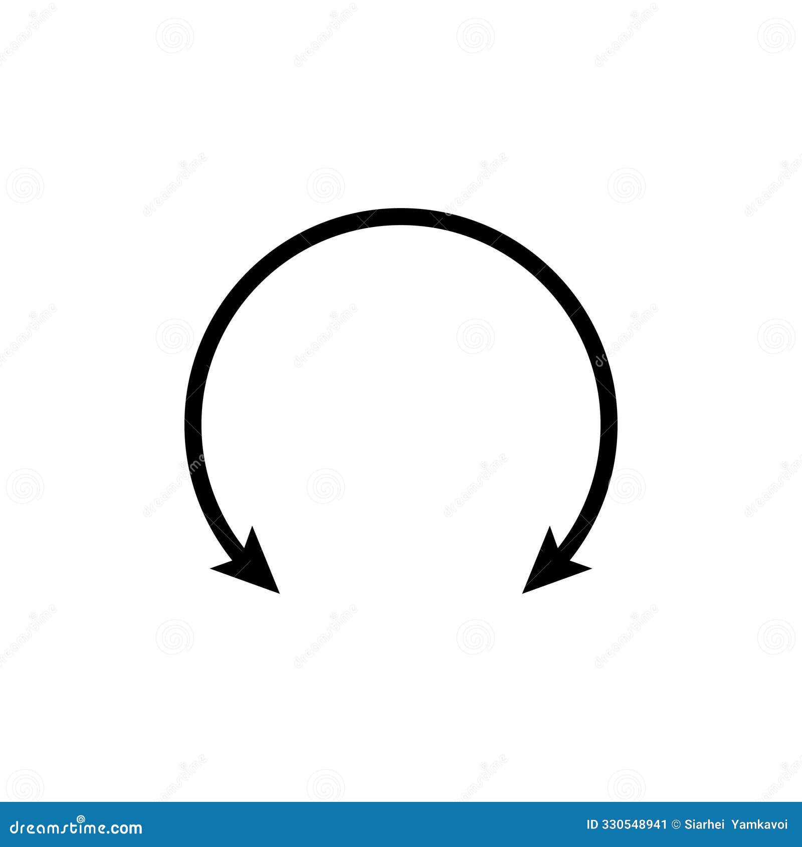 Circular Curved Thin Long Double Ended Arrow In The Shape Of A Circle ...