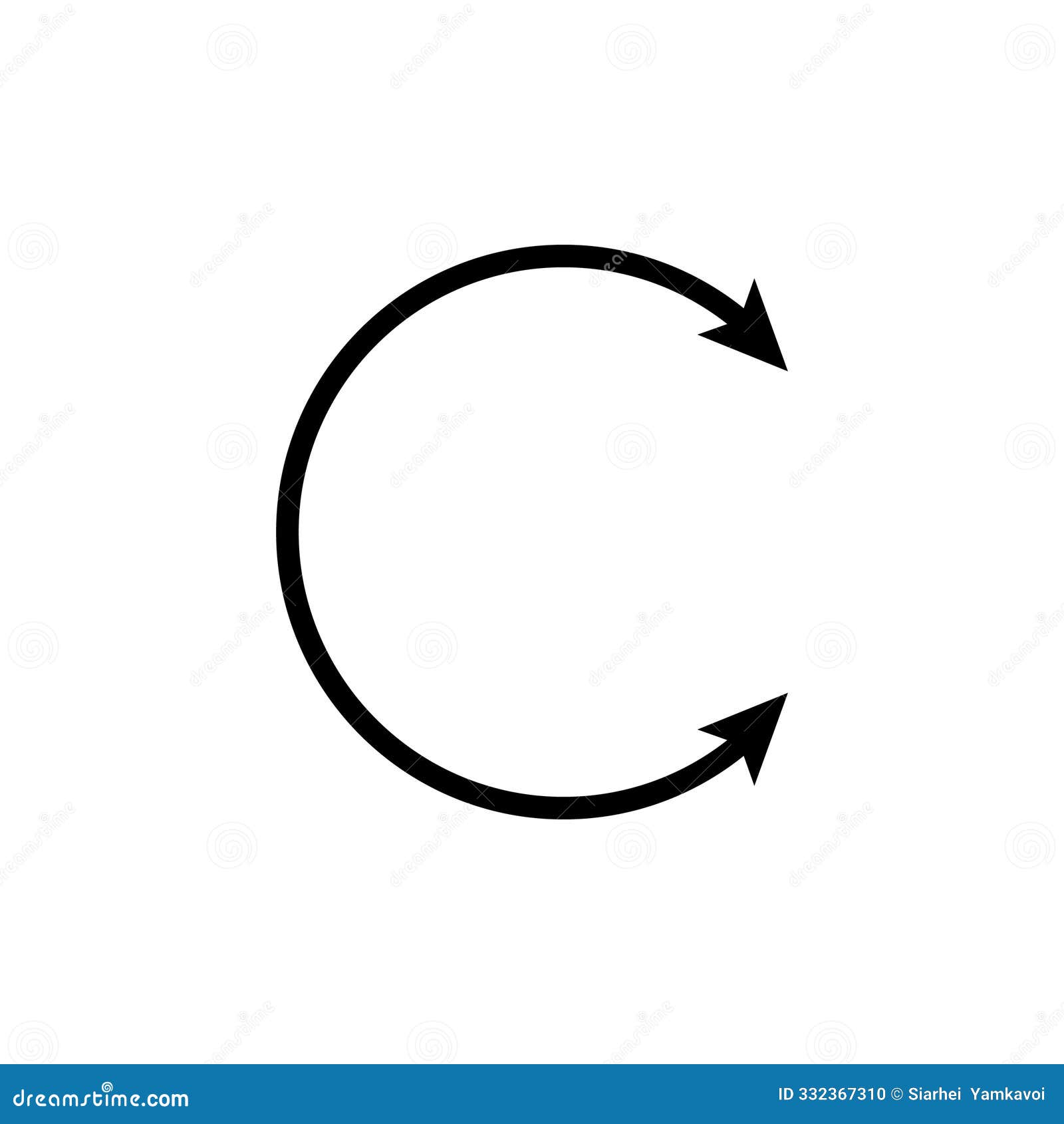 Circular Curved Thin Long Double Ended Arrow In The Shape Of A Circle ...