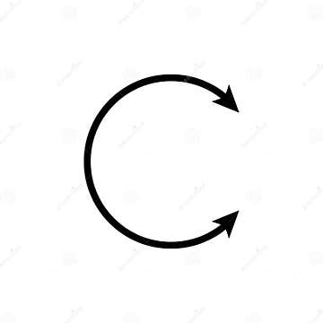 Circular Curved Thin Long Double Ended Arrow in the Shape of a Circle ...