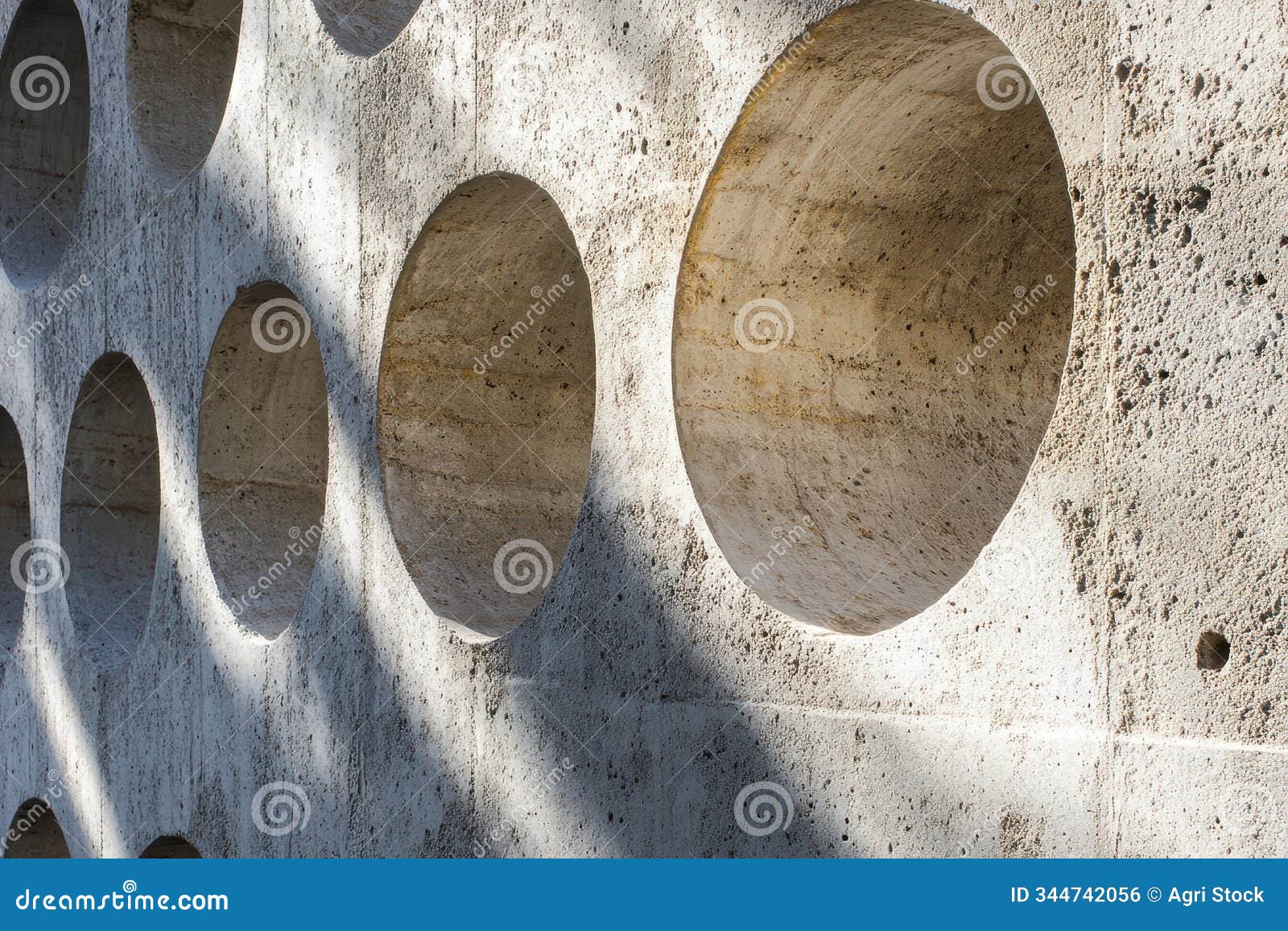 Circular Cutouts In A Concrete Wall Stock Photography | CartoonDealer ...