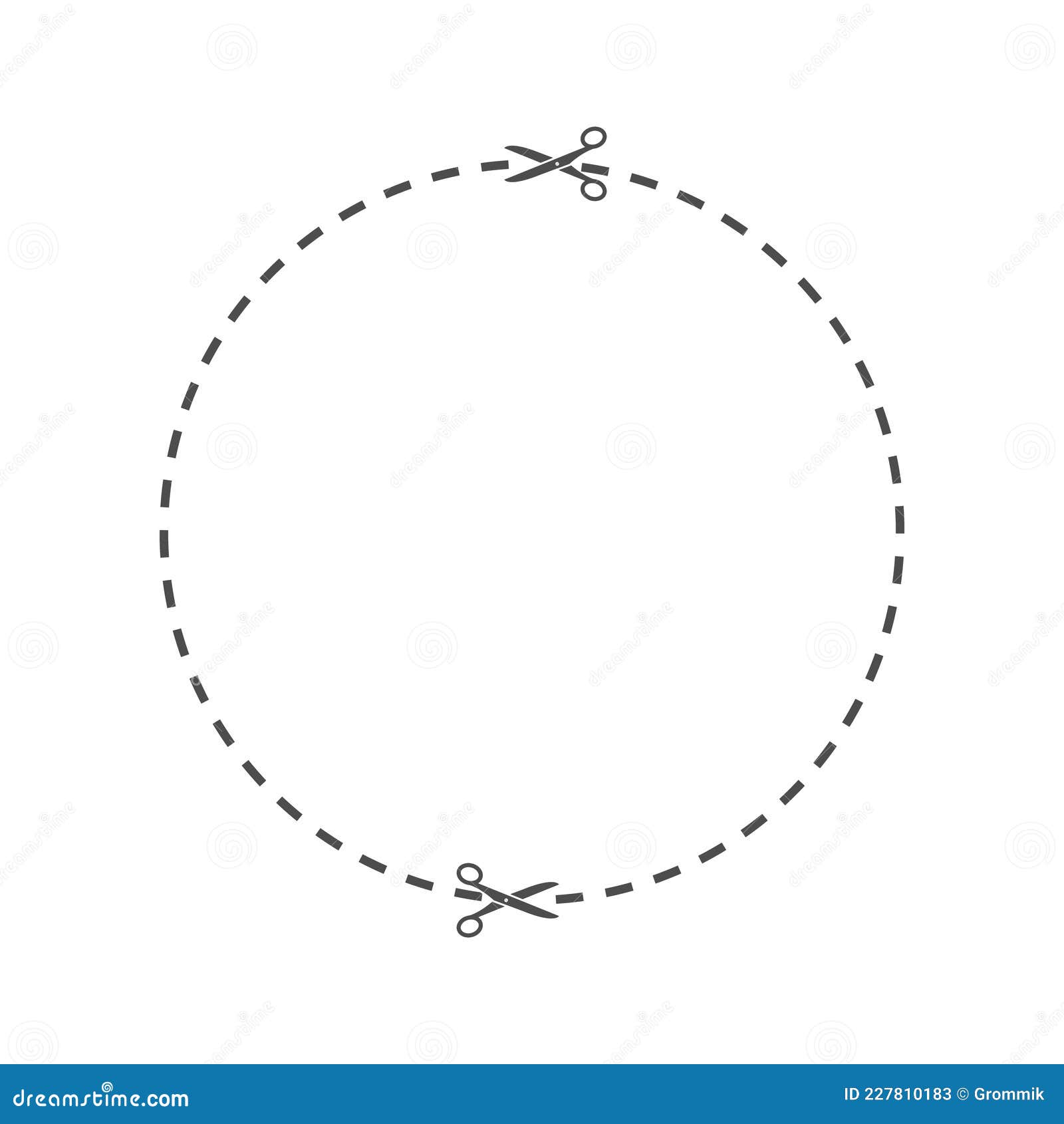 Circular Cutting Line. a Field for Cutting with Scissors Along the Line ...