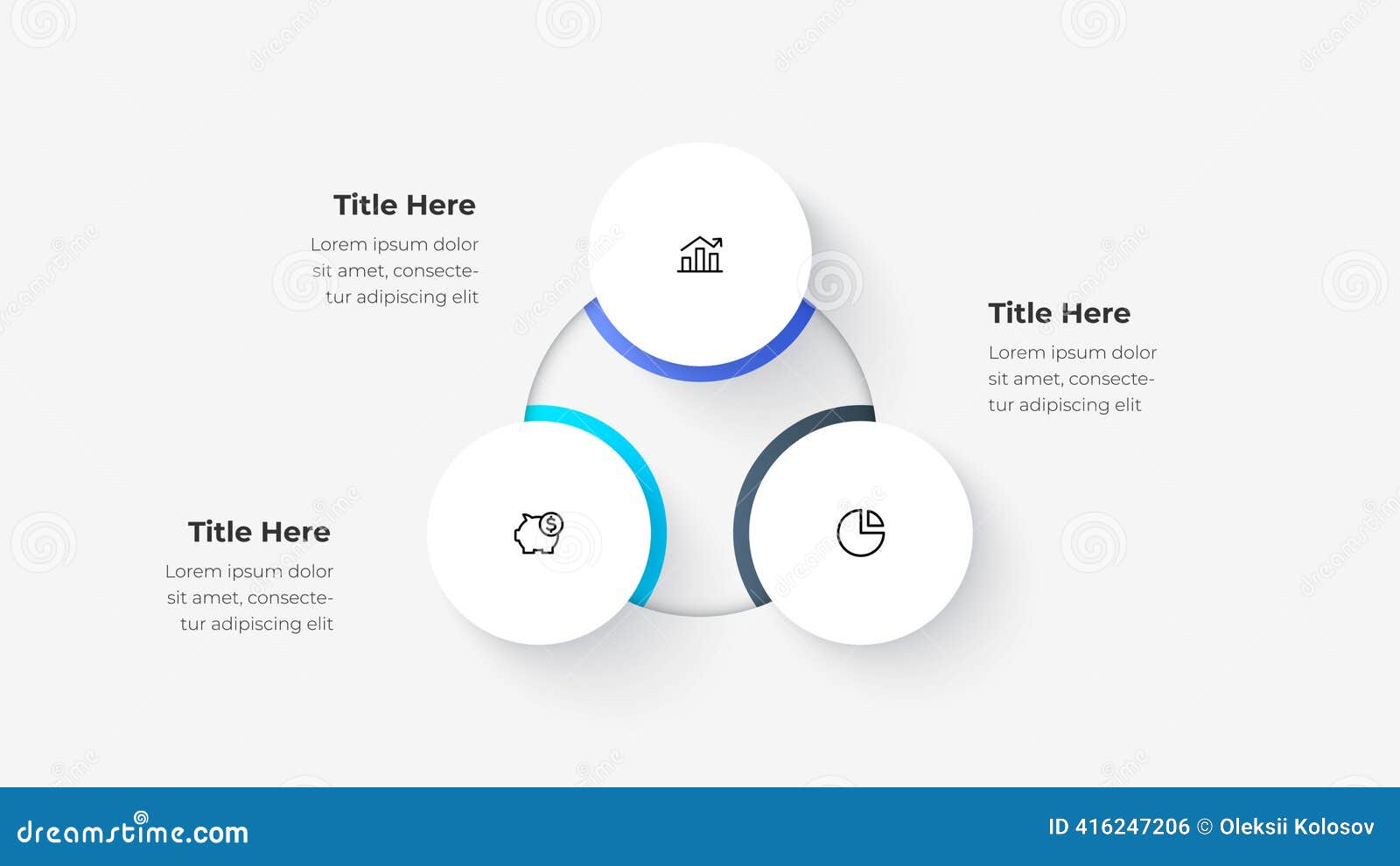 Circular Cycle Diagram With 3 Steps. Modern Gradient Infographic For ...