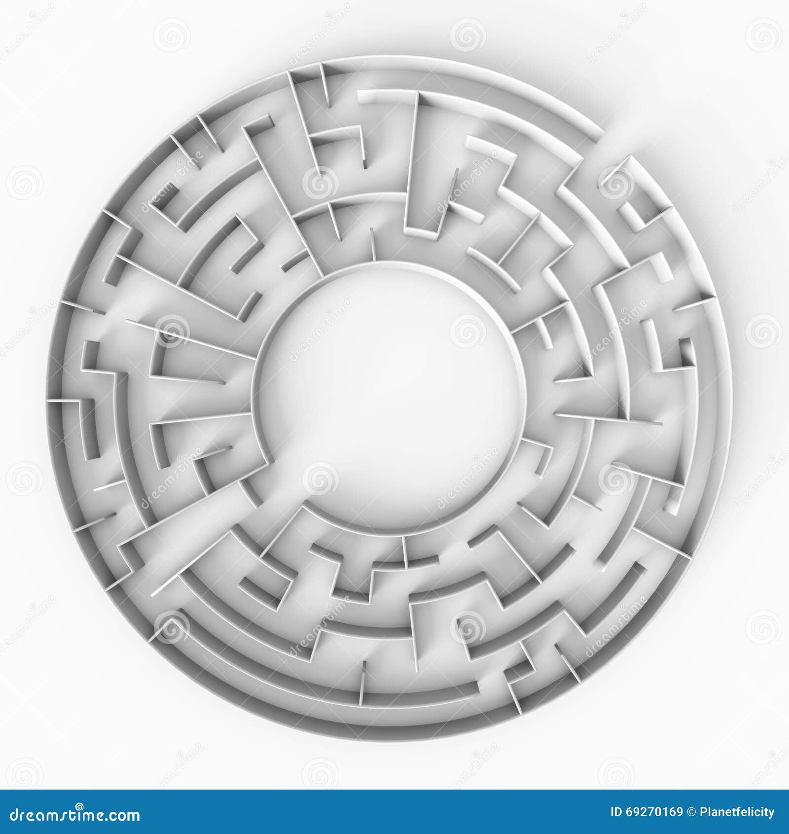 Circular 3d Maze Structure with a Free Space in the Center Stock ...