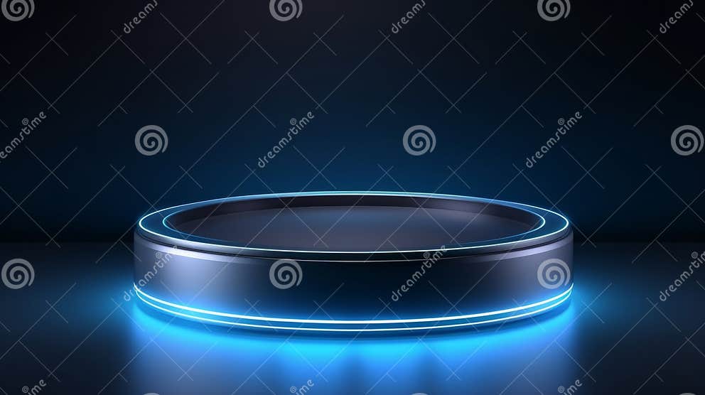 Circular 3d Podium with Rotating Elements Stock Illustration ...