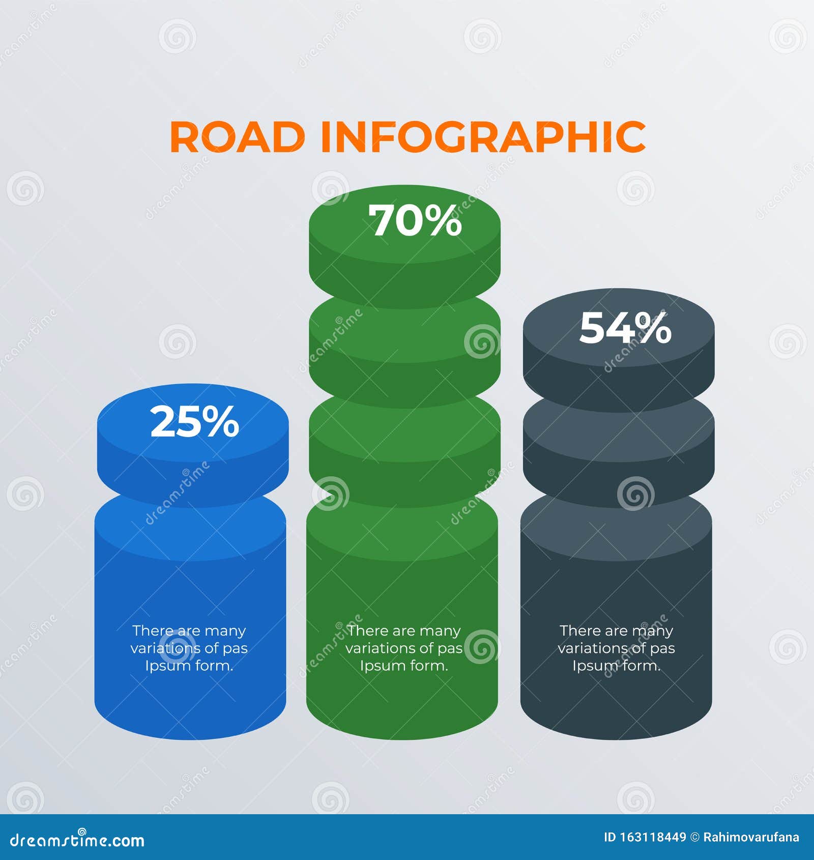 Circular 3D Statistical Infographic Template Design. Business Concept ...