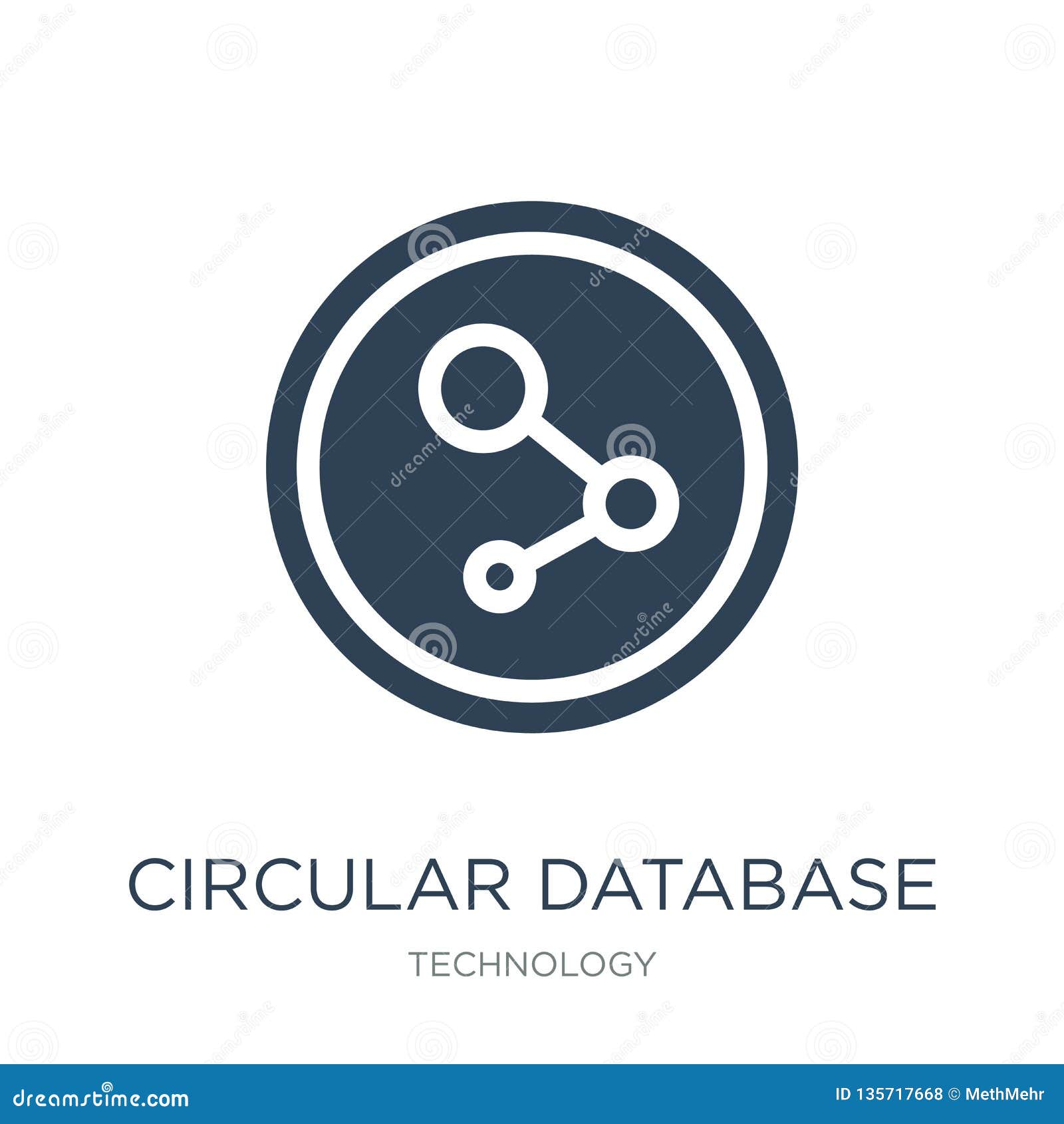 Circular Database Icon in Trendy Design Style. Circular Database Icon ...