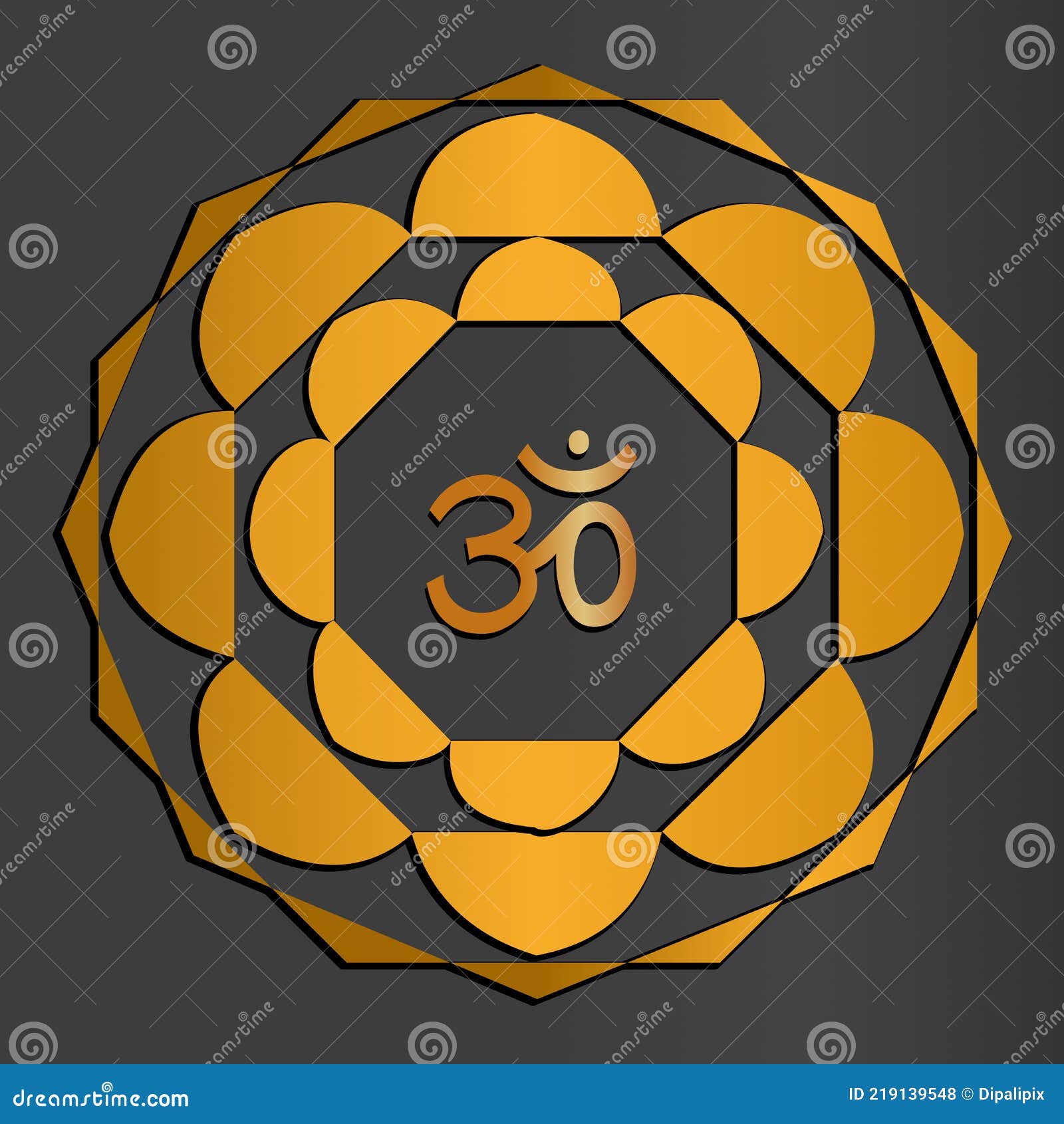 Circular Decorative Pattern with Hindu Mantra Om Stock Vector ...