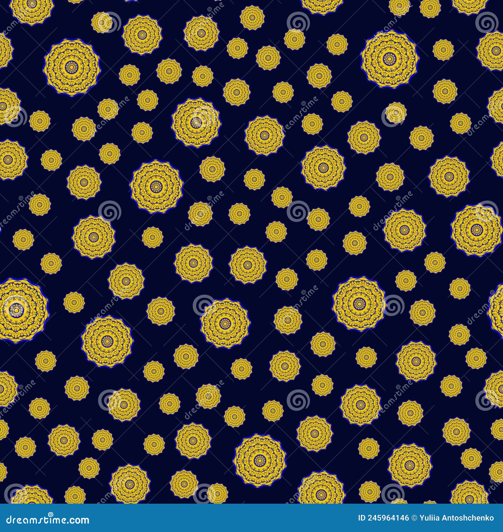 Circular Decorative Yellow Pattern. Stock Vector - Illustration of ...