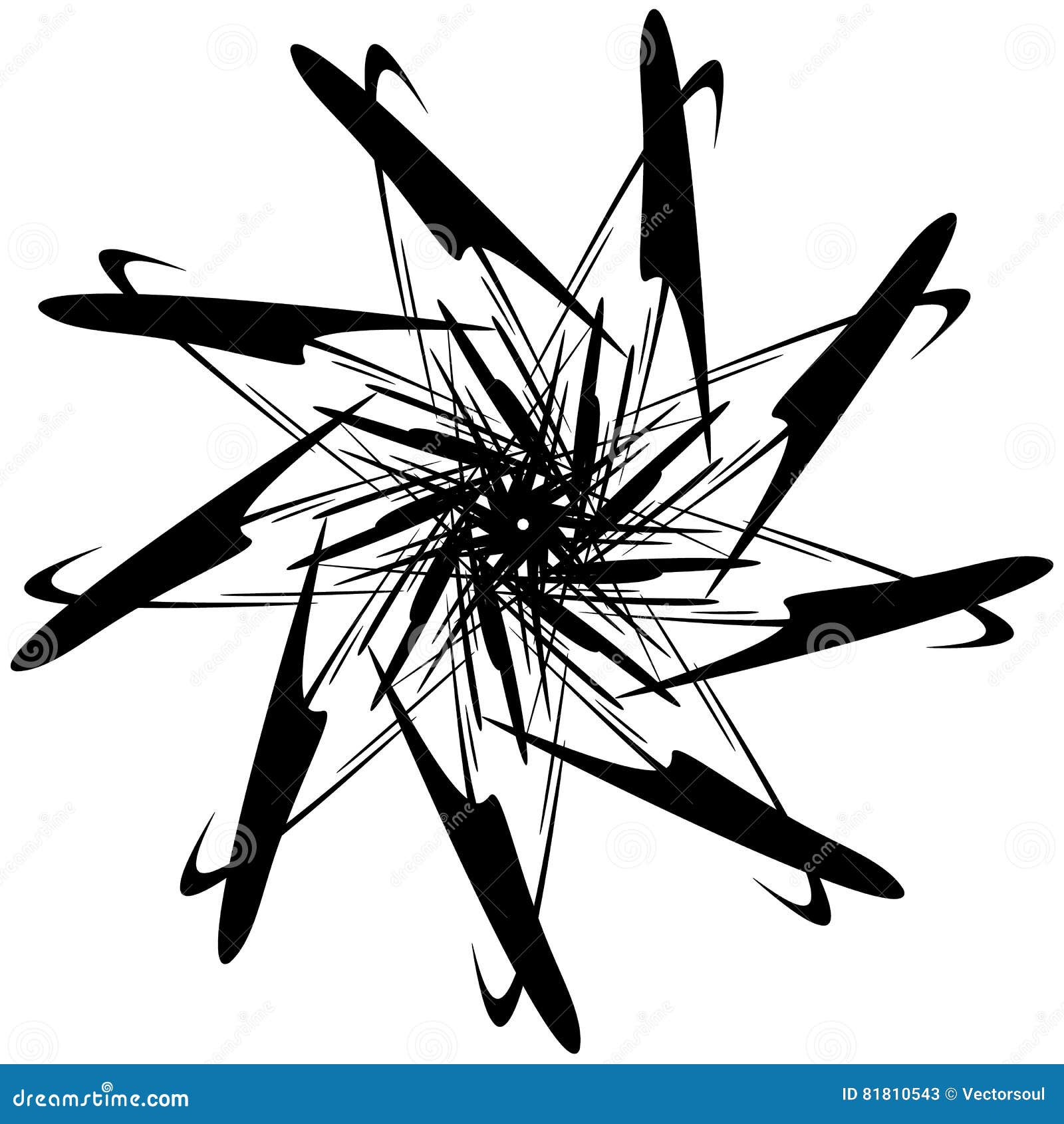 Circular Design with Distortion Effect. Abstract Monochrome Elem Stock ...