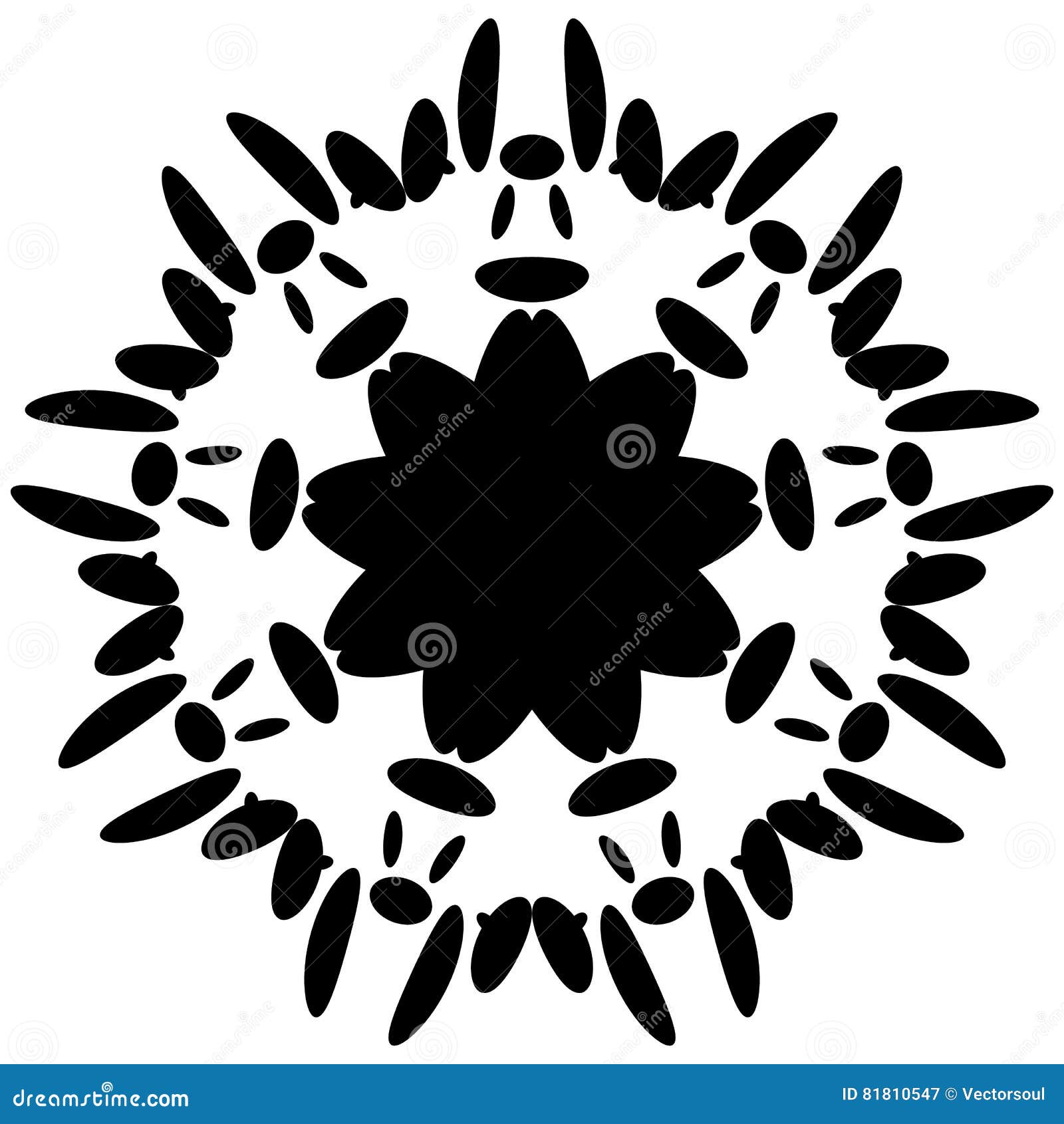 Circular Design with Distortion Effect. Abstract Monochrome Elem Stock ...