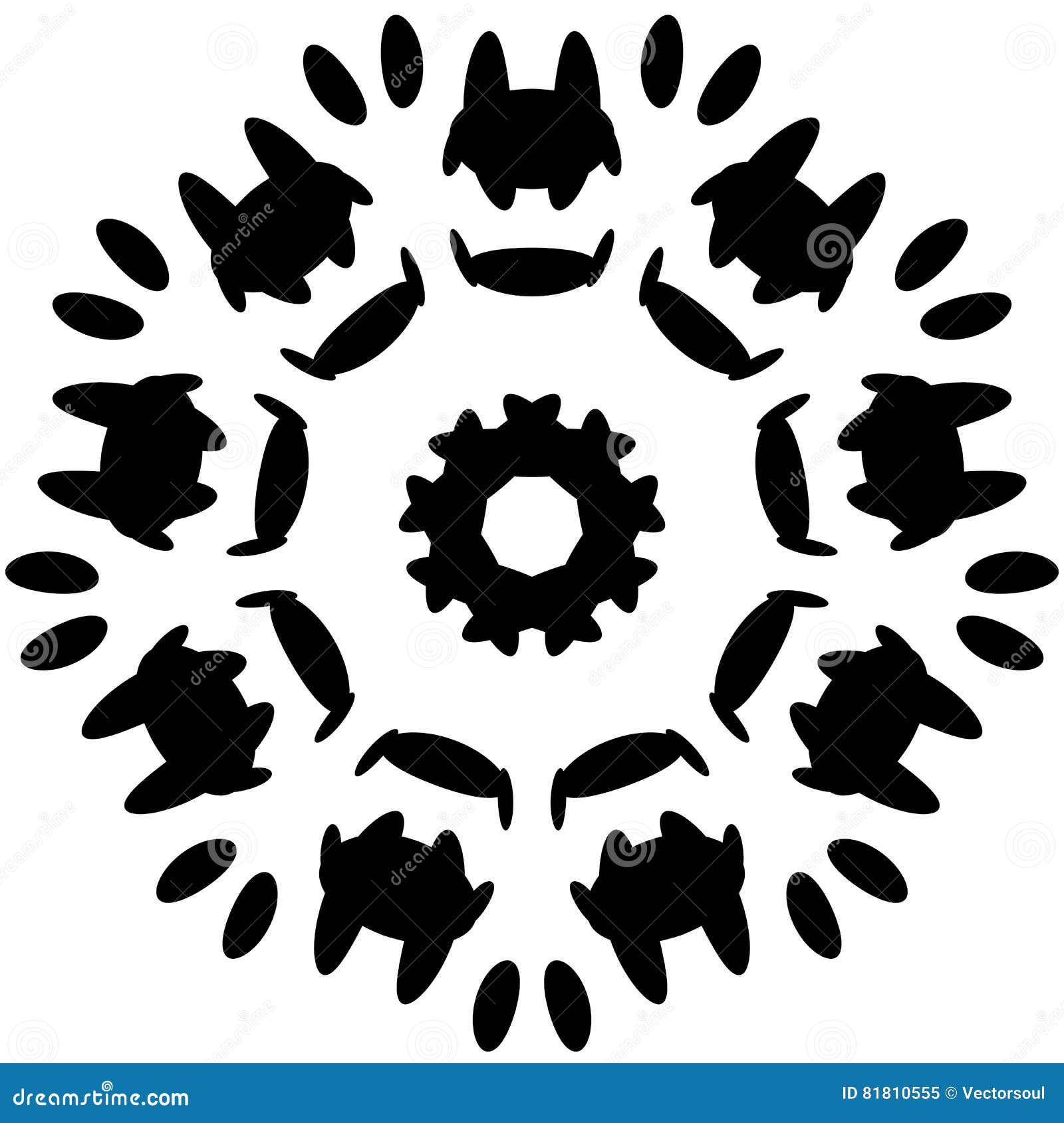 Circular Design with Distortion Effect. Abstract Monochrome Elem Stock ...