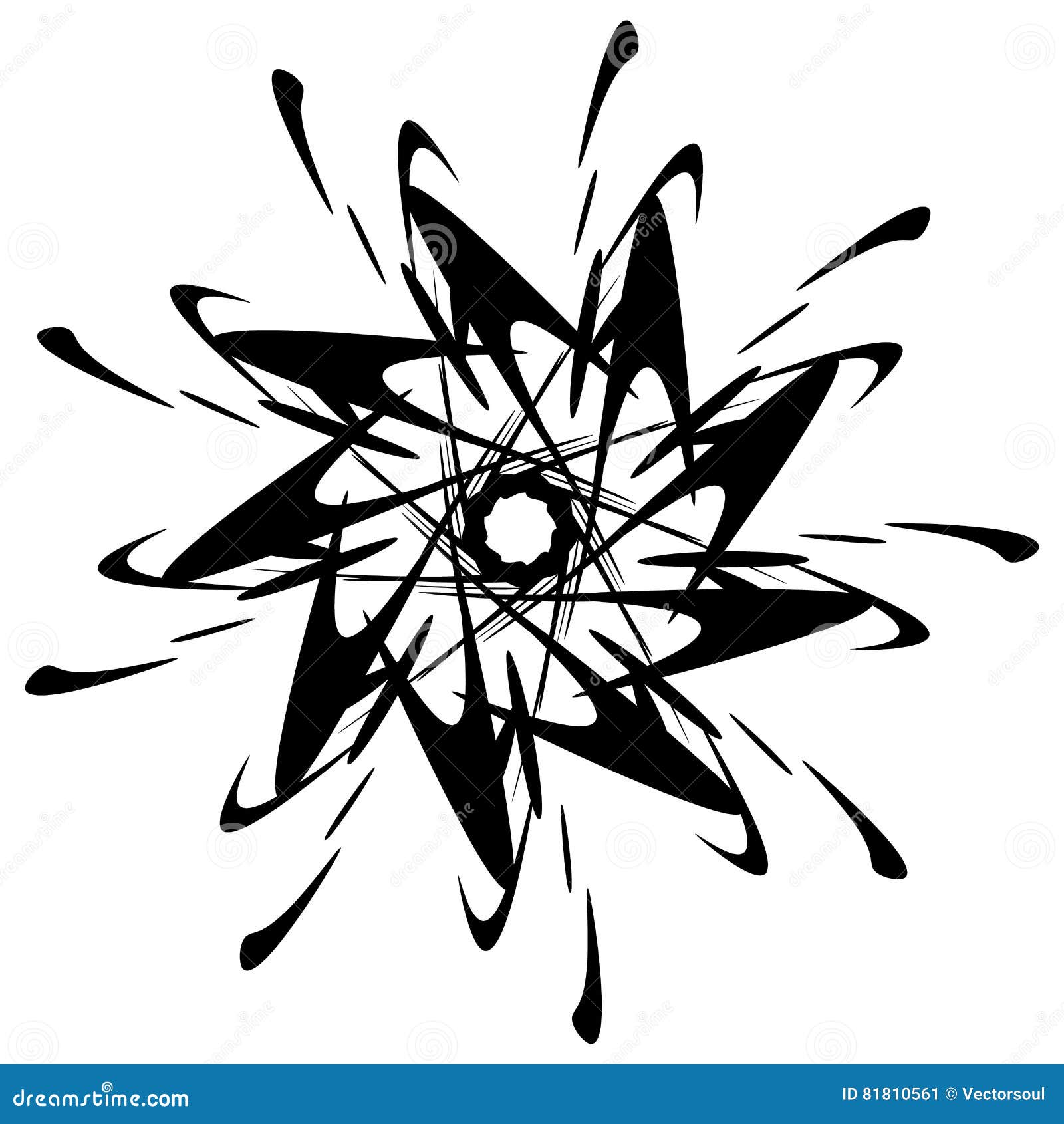 Circular Design with Distortion Effect. Abstract Monochrome Elem Stock ...