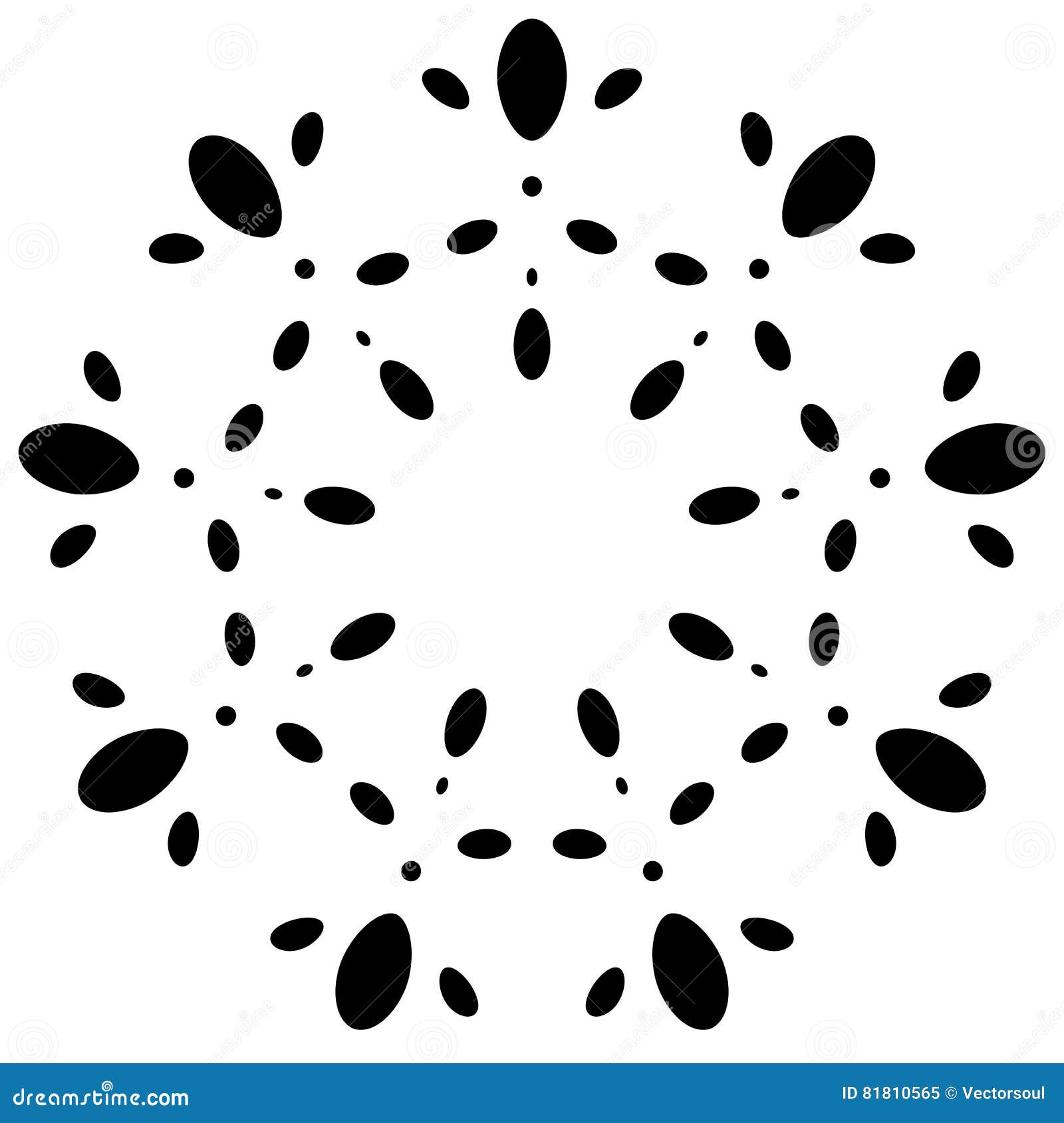 Circular Design with Distortion Effect. Abstract Monochrome Elem Stock ...