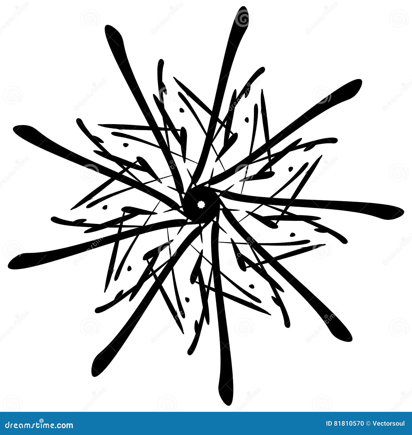 Circular Design with Distortion Effect. Abstract Monochrome Elem Stock ...