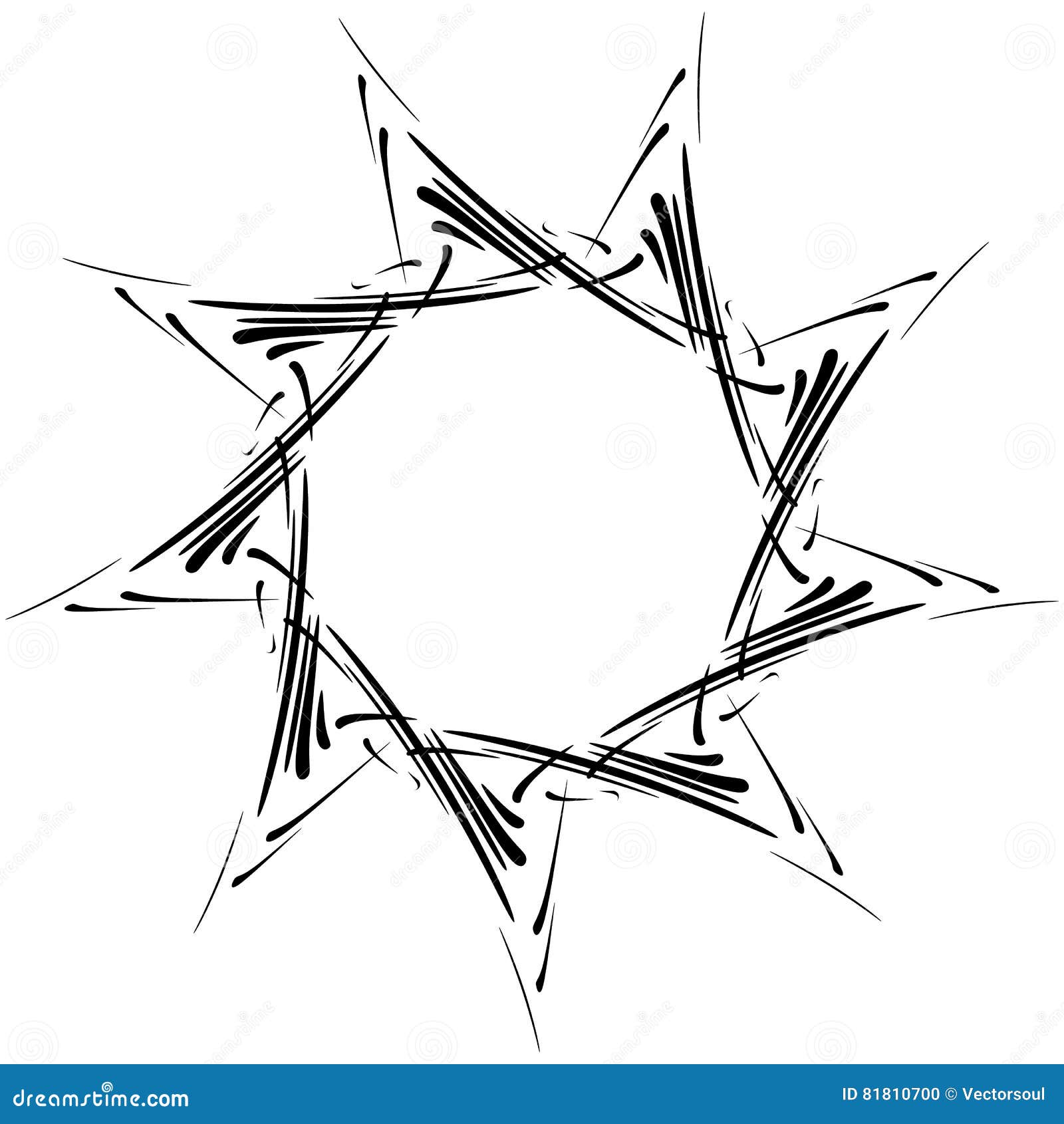 Circular Design with Distortion Effect. Abstract Monochrome Elem Stock ...