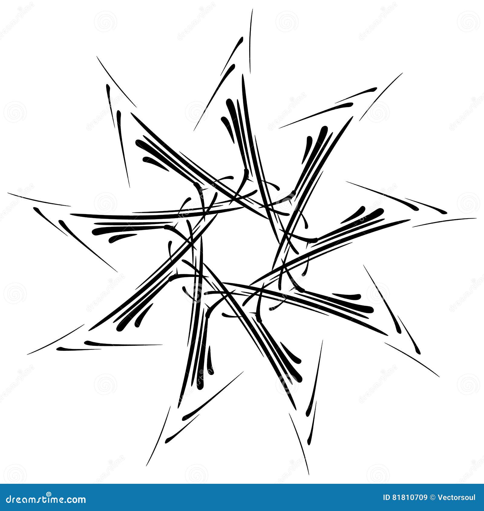 Circular Design with Distortion Effect. Abstract Monochrome Elem Stock ...