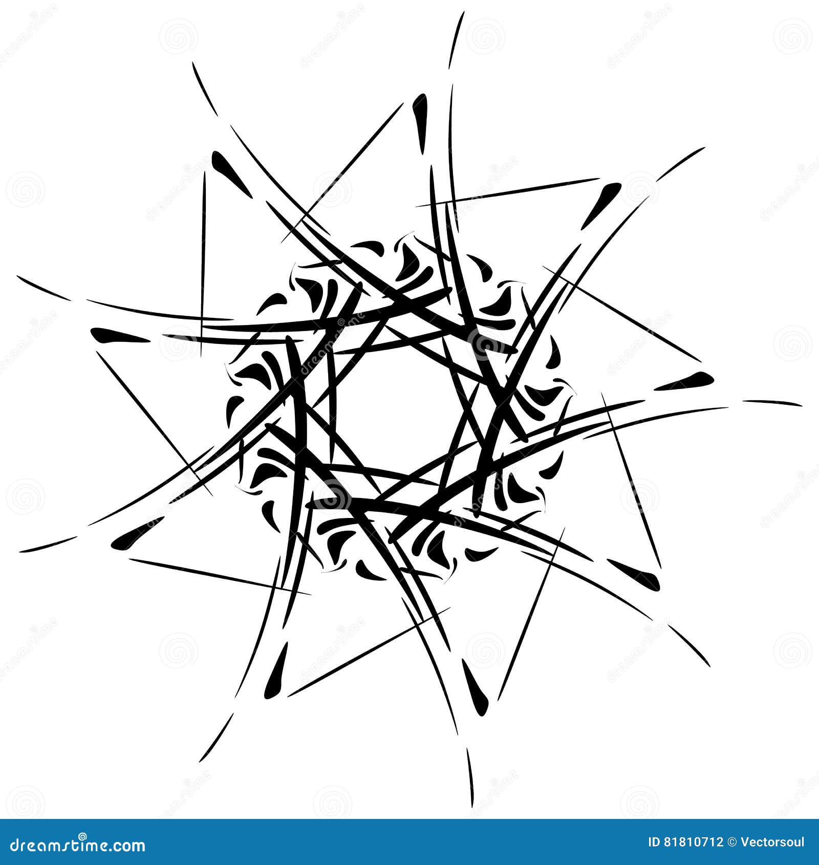 Circular Design with Distortion Effect. Abstract Monochrome Elem Stock ...