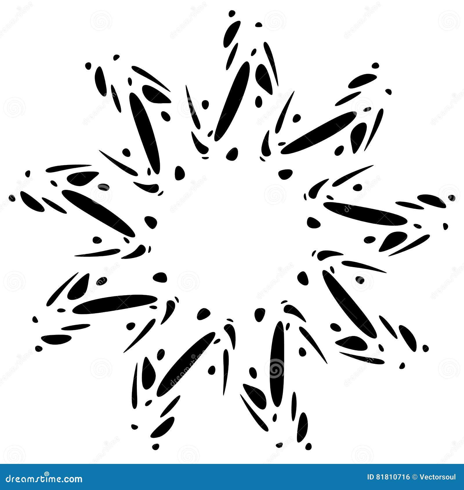 Circular Design with Distortion Effect. Abstract Monochrome Elem Stock ...