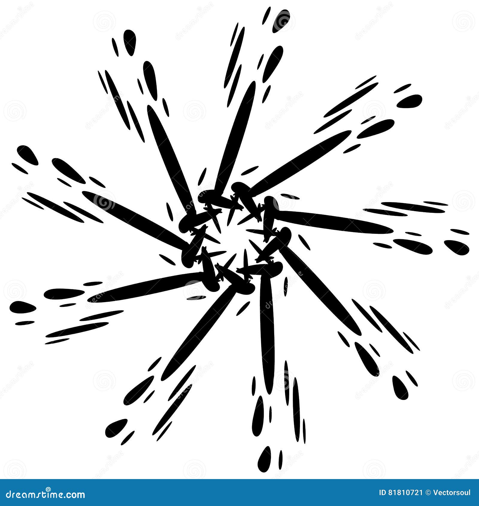 Circular Design with Distortion Effect. Abstract Monochrome Elem Stock ...