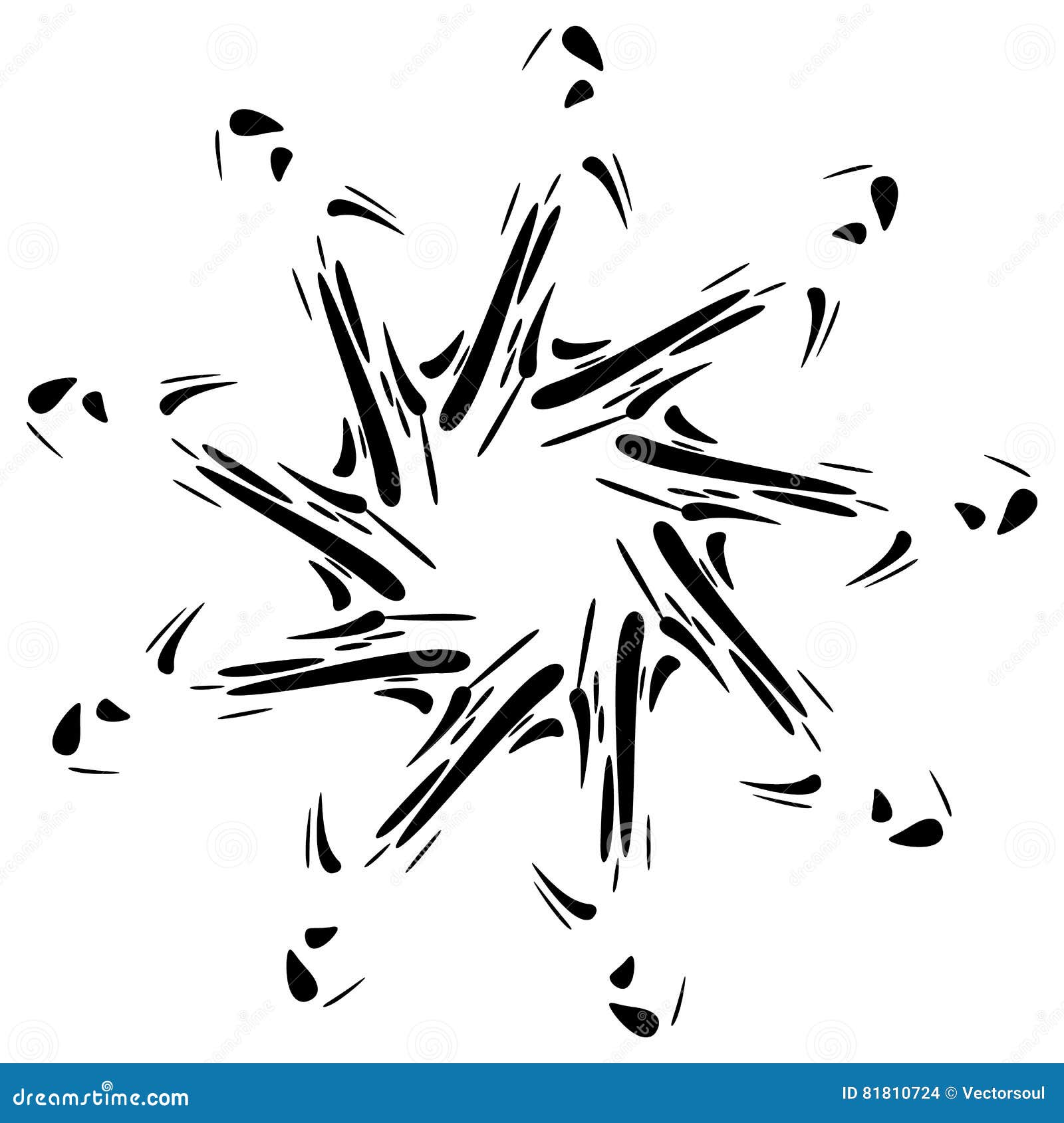 Circular Design with Distortion Effect. Abstract Monochrome Elem Stock ...