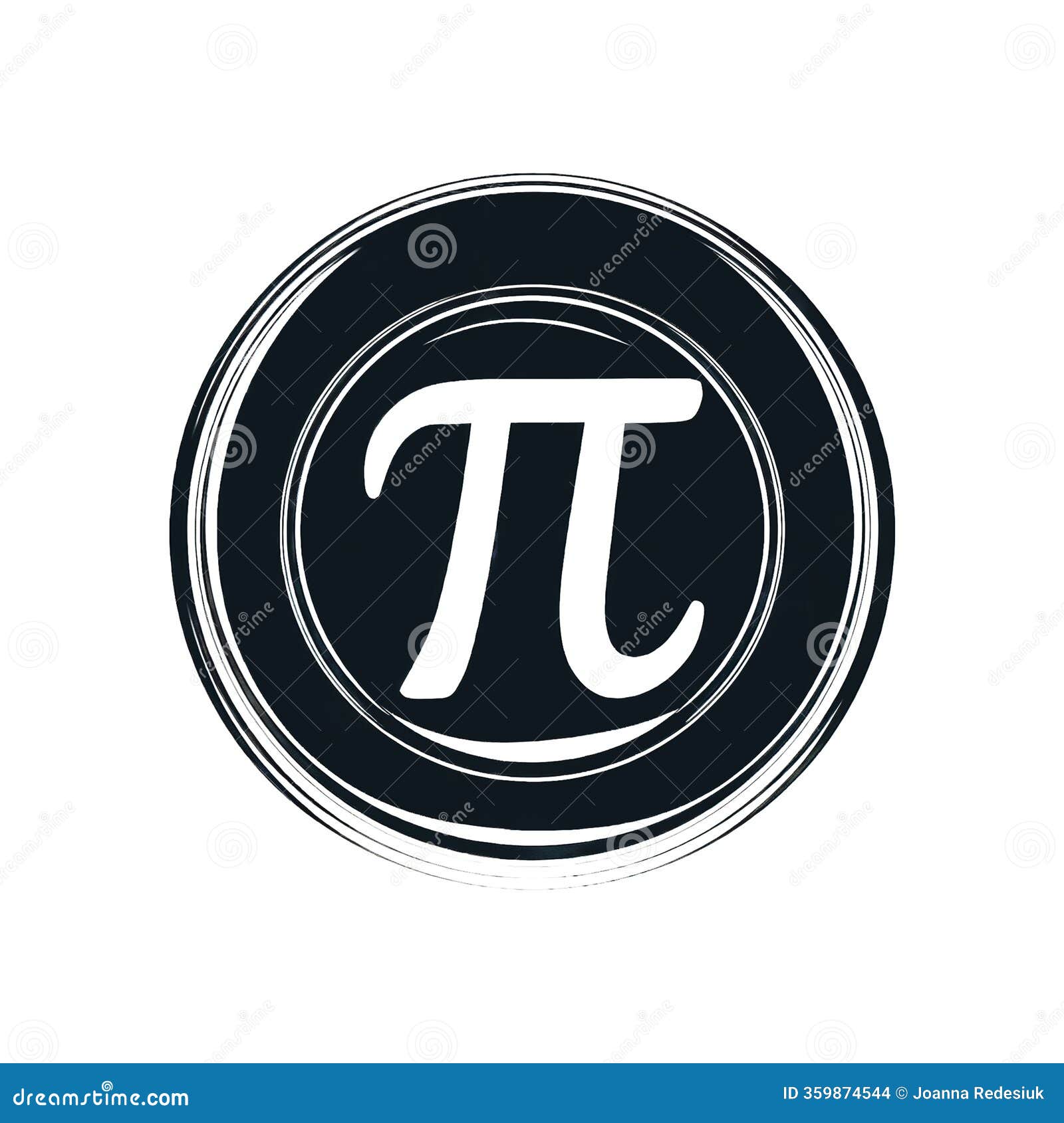 A Circular Design Features a Bold, White Pi Symbol Centered on a Black ...